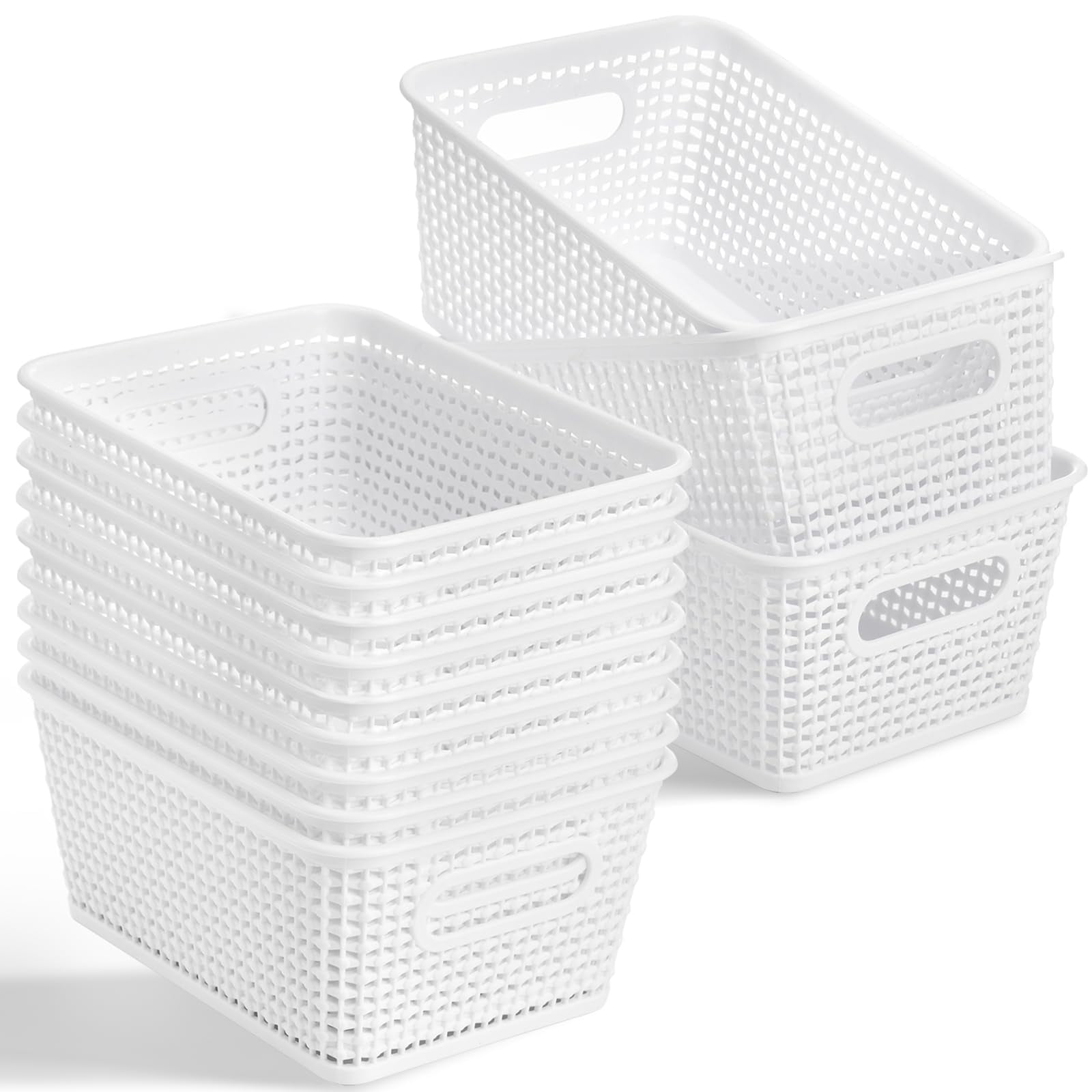 Nicunom 12 Pack Plastic Storage Baskets, Small Pantry Organizer Basket ...