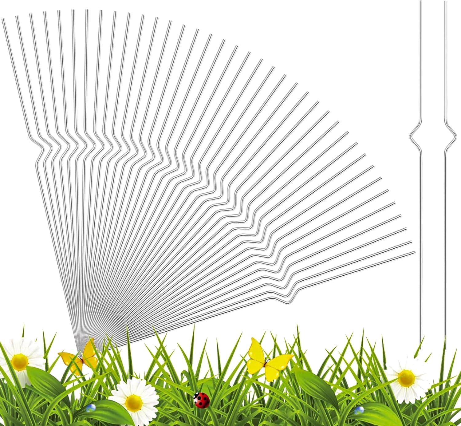 Nicunom 40 Pack Yard Sign Stakes Metal, 13 Inch Yard Stakes for Signs ...