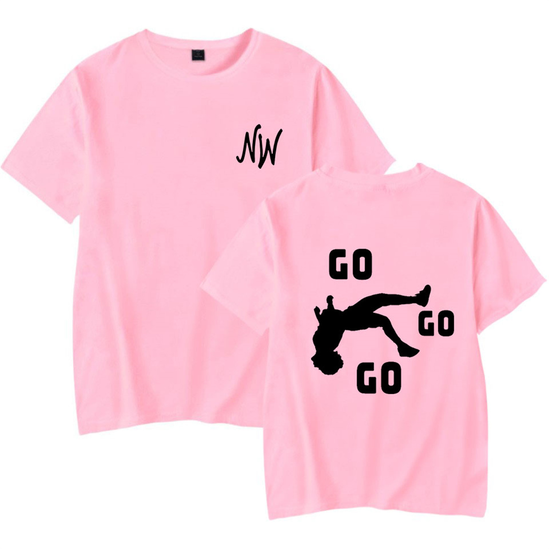 Nidal Wonder T-shirt GO GO GO logo Short Sleeve Harajuku Tee Shirt ...