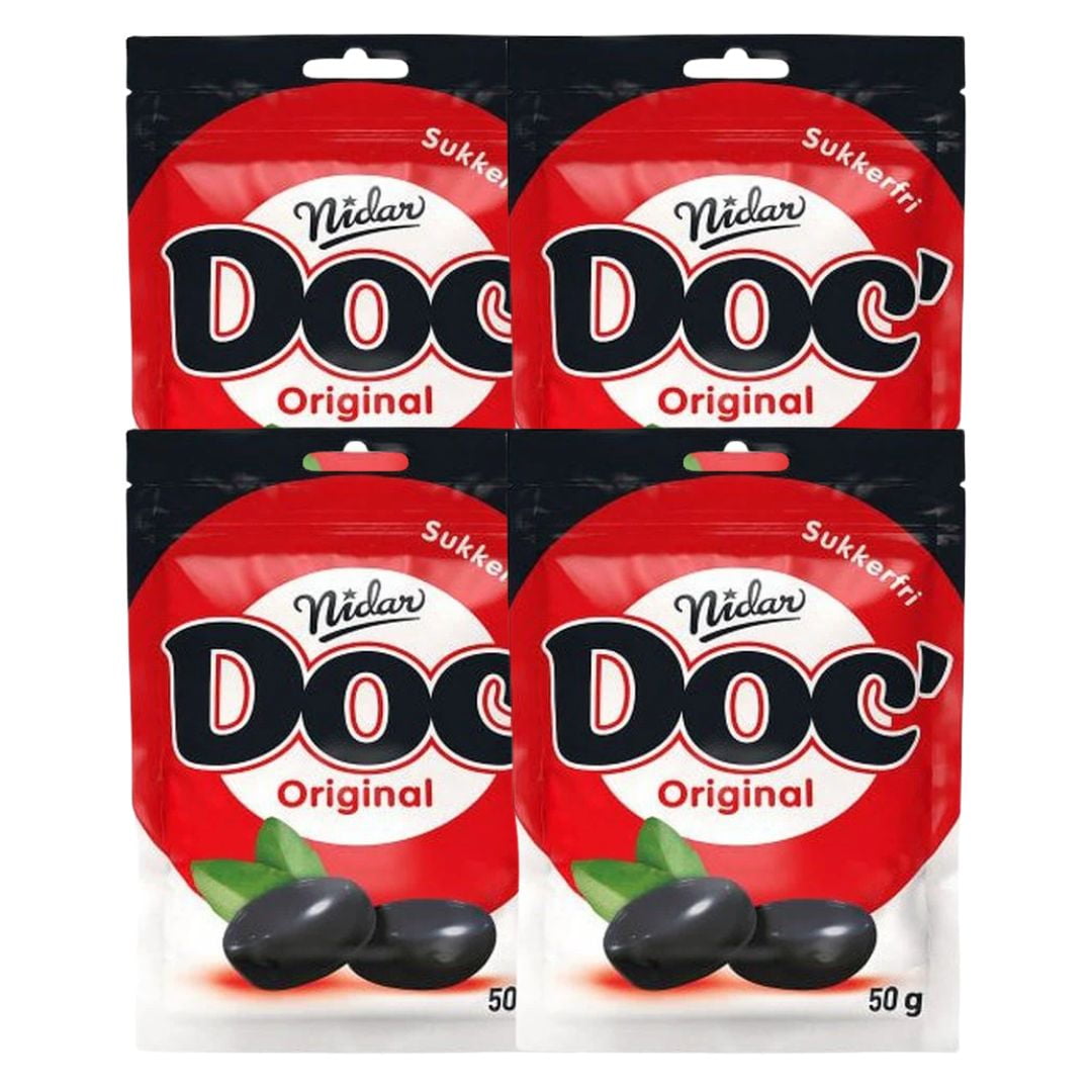 Nidar Doc Original Sugar-Free Licorice Candy, 50g, Pack of 4 - Walmart.com
