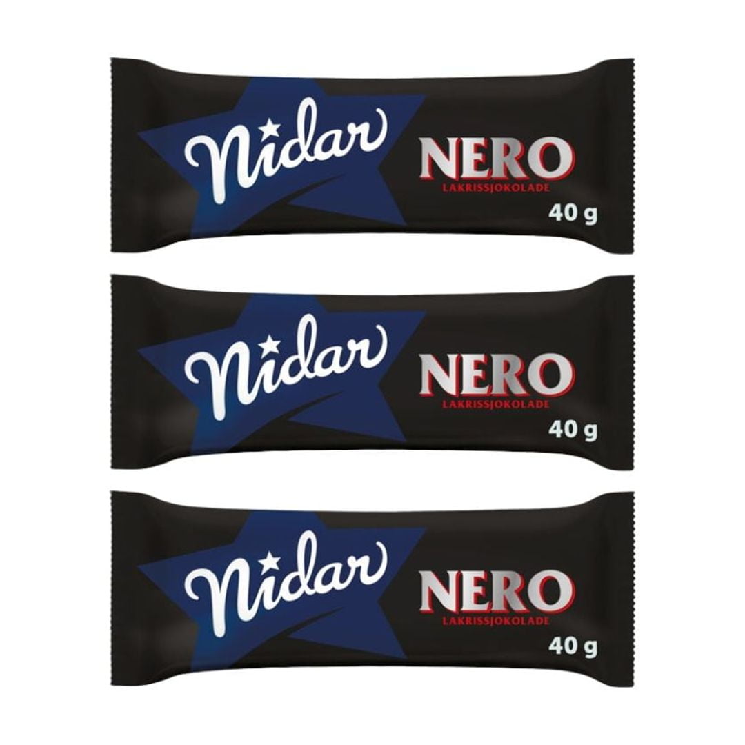 Nidar Nero Chocolate Licorice Bar, 40g (Pack of 3) - Walmart.com