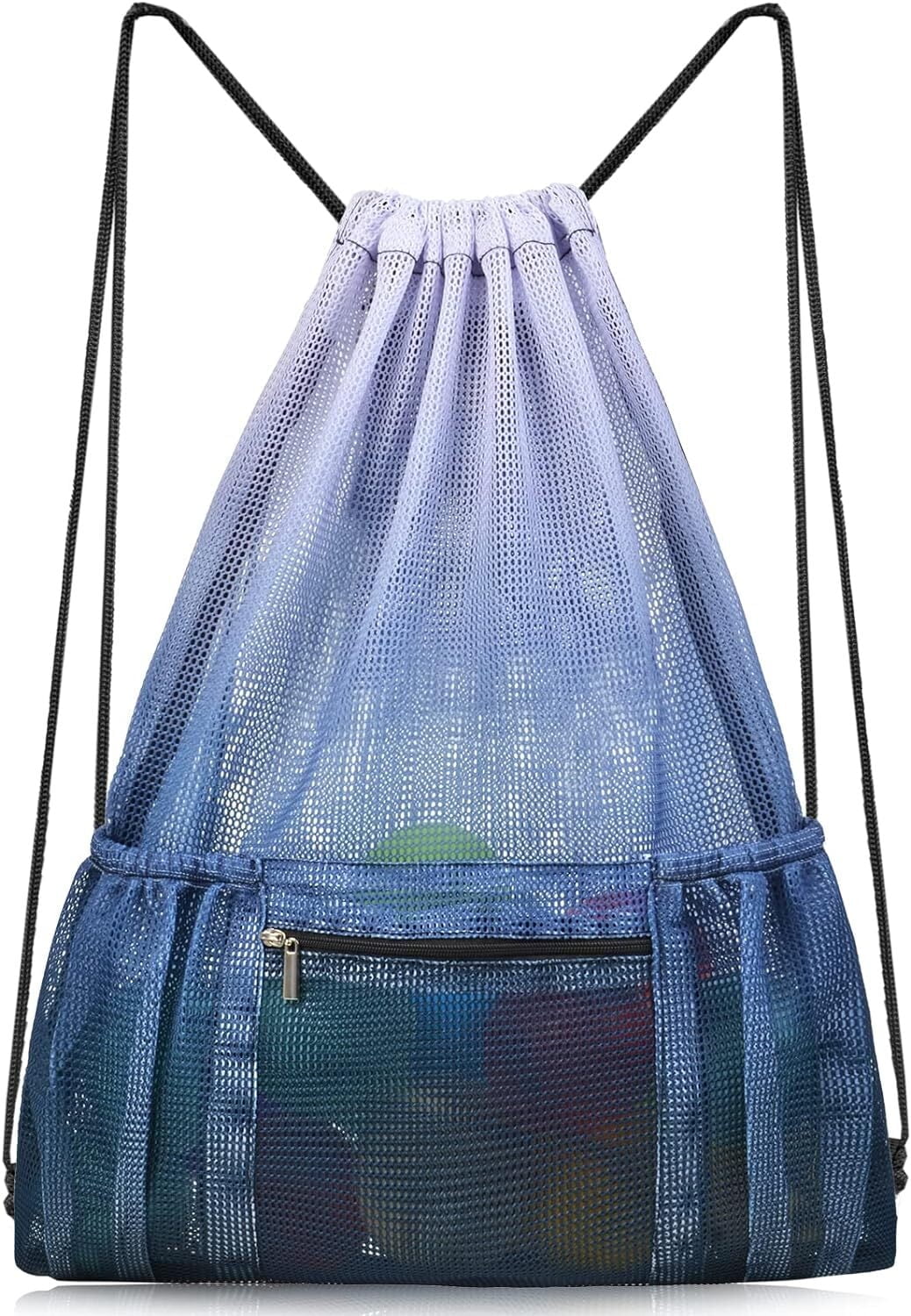 Nidoul Large Mesh Drawstring Bag with Zipper Pocket, Pool Swimmers ...