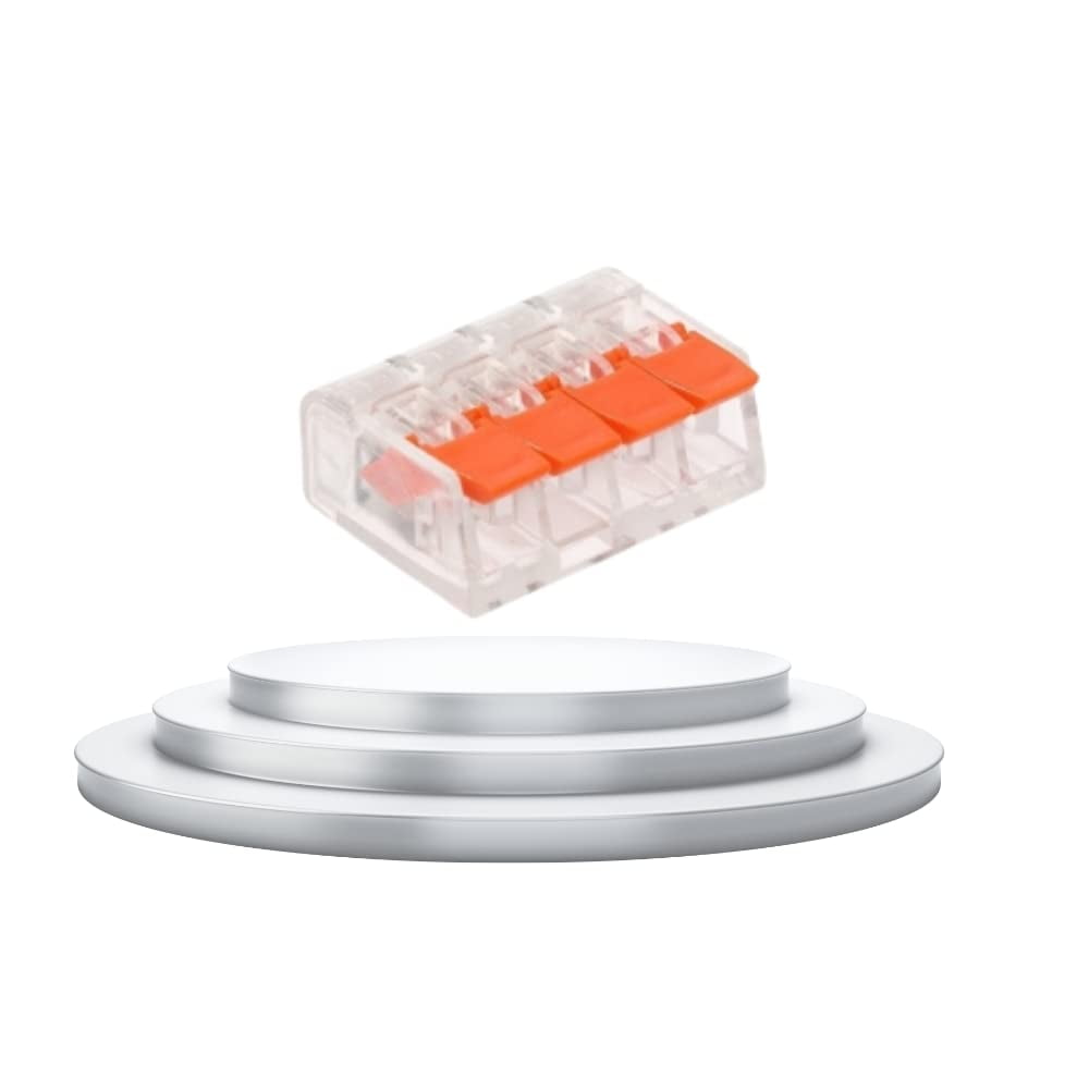 Nidy 5Pcs Compact Lever Wire Nut Connector 4 Port Splicing Wire ...