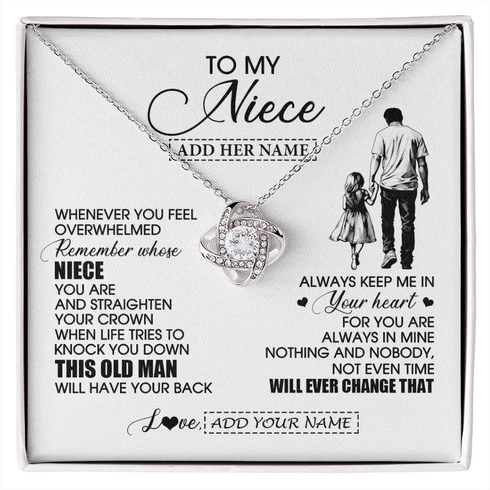 Niece Man Unique Necklace, Gold Love Knot Necklace - Walmart.com