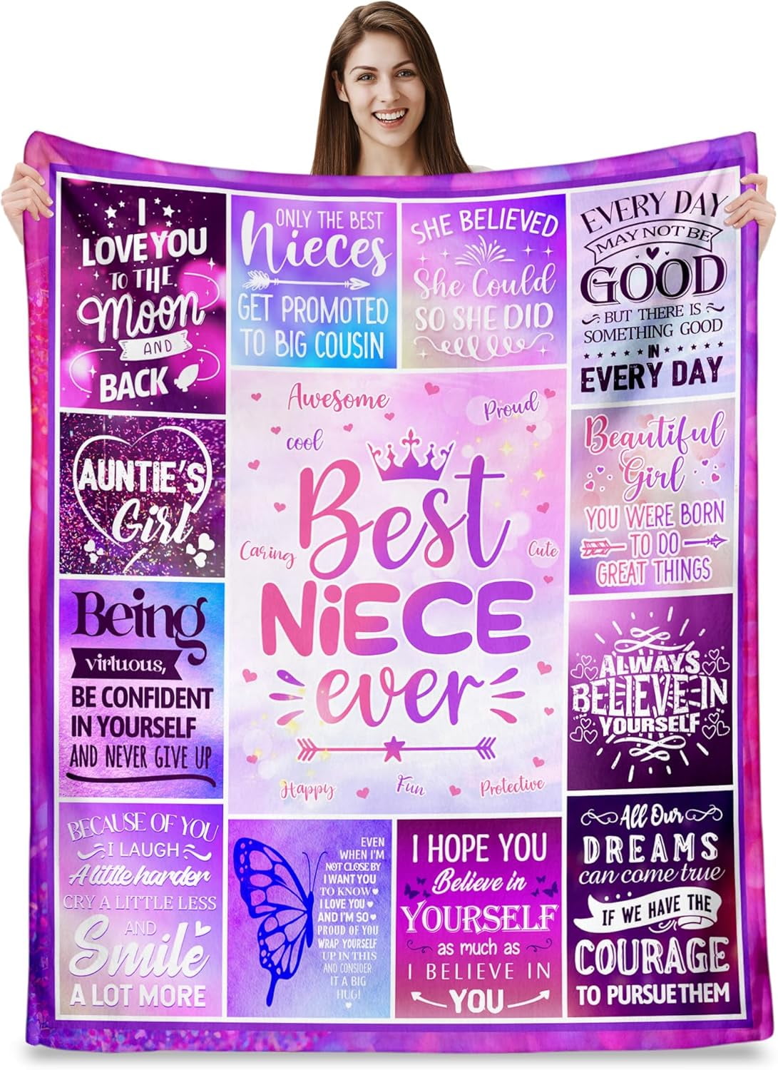 to My Niece Throw Blanket from Aunt Uncle, Niece Birthday Gift from ...