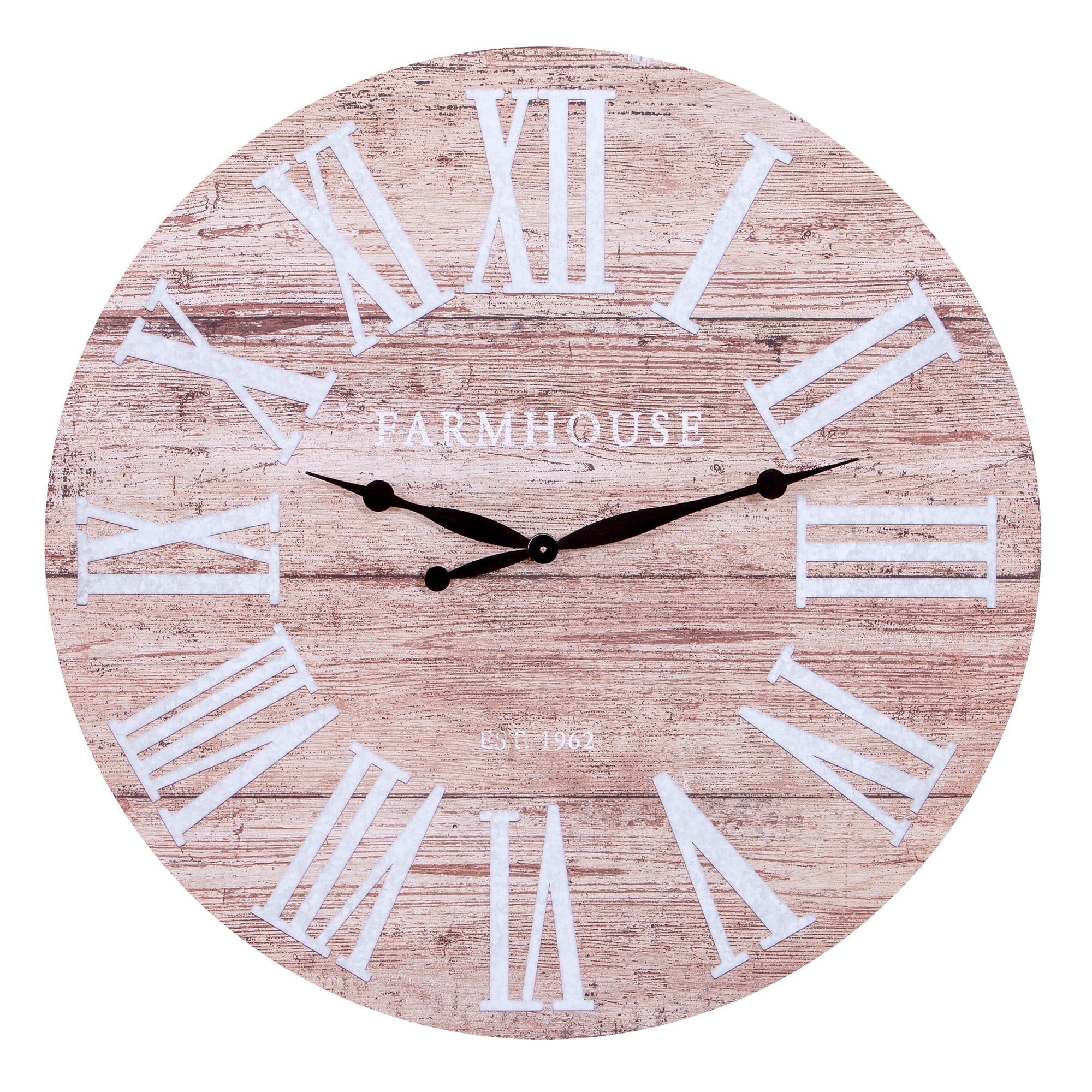 Free Shipping! Patton Wall Decor 30in Rustic Wood Plank Wall Clock ...