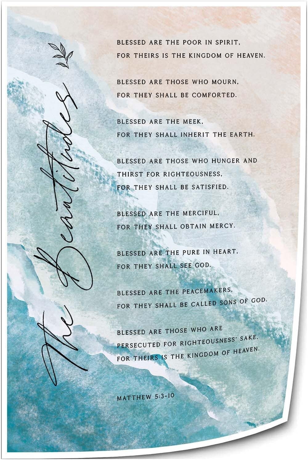 Nieoffto Beatitudes Matthew 5 3-10 Bible Verse Wall Art Prayer Posters ...