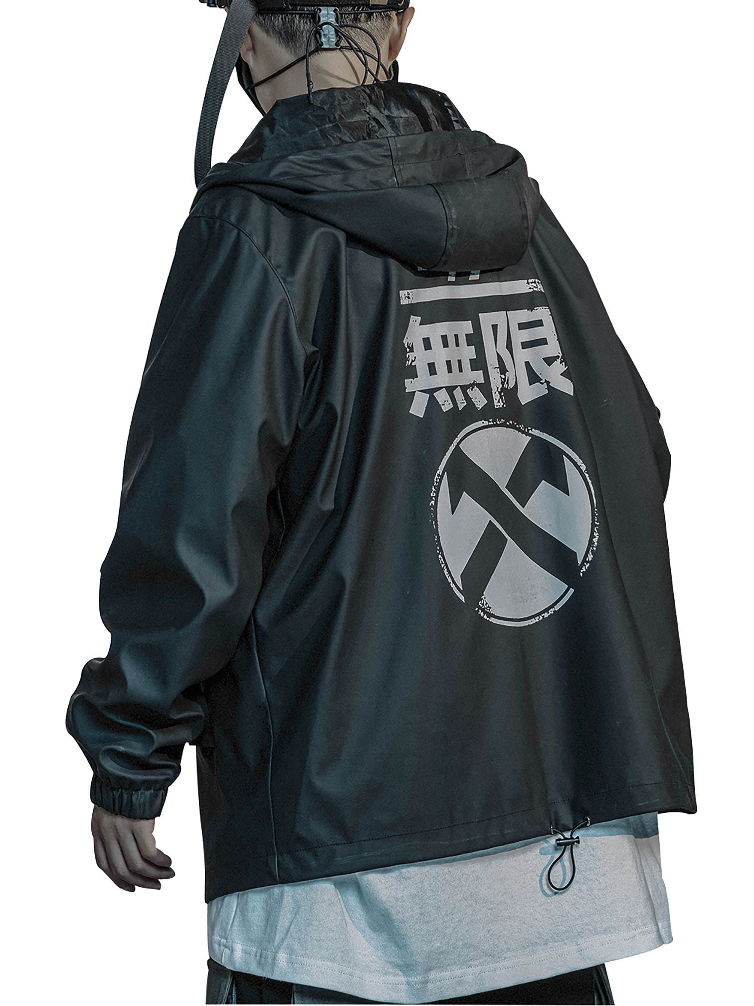 Niepce Inc Streetwear Techwear Matt Black Hooded Jacket (Men's ...