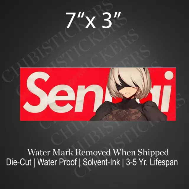 Nier Automata 2B Gamer Videogame Senpai Sticker Vinyl Waterproof Phone ...