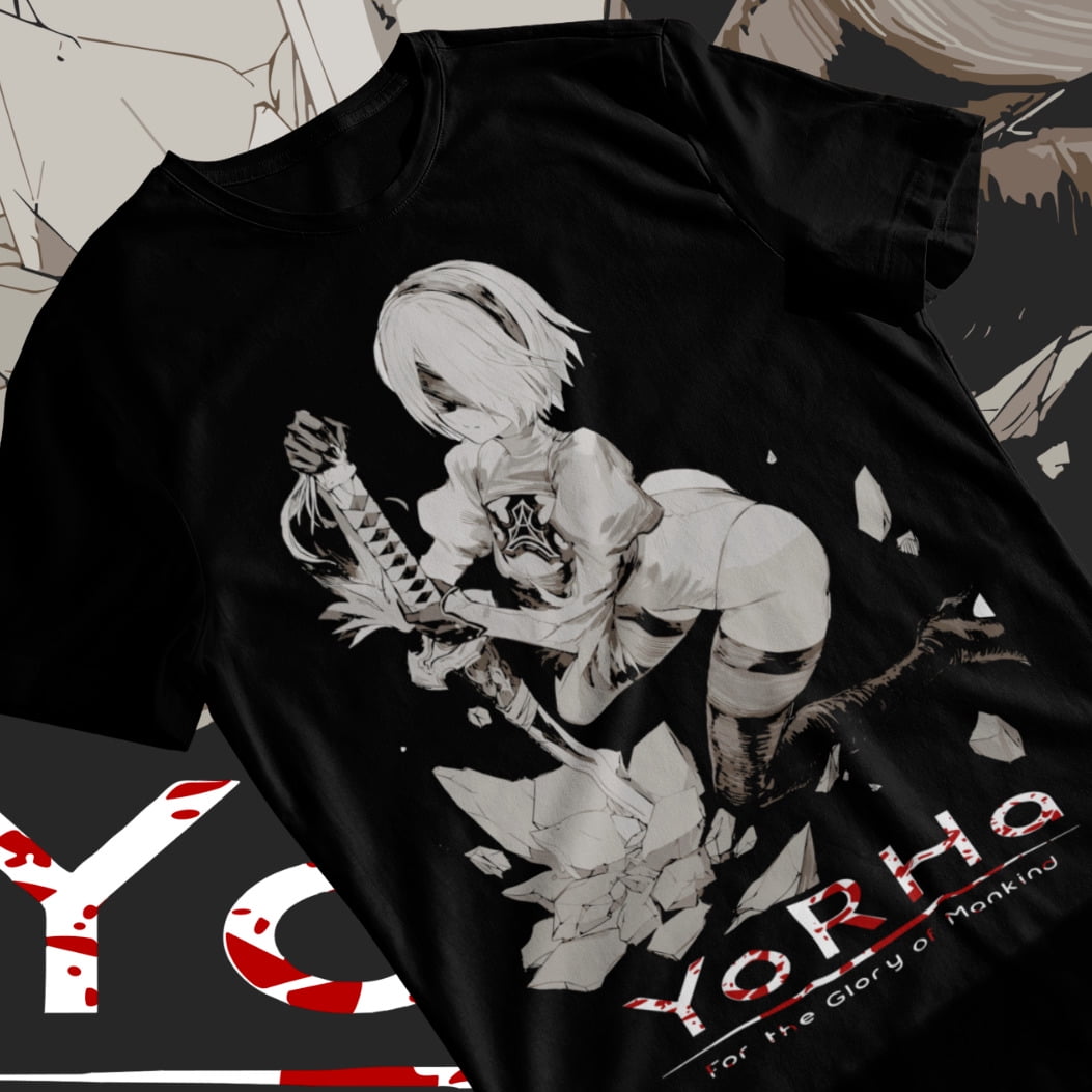 Nier Automata 2B Yorha New Unisex Shirt Girl Cyberpunk Waifu Soft Tee ...