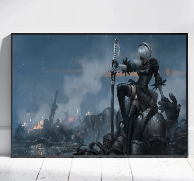 Nier Automata Poster, 2B Wall Art, Rolled Print, Game Poster Gift 2 NO ...