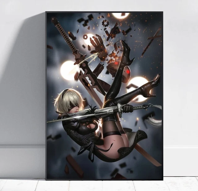Nier Automata Poster, 2B Wall Art, Rolled Print, Game Poster Gift 3 NO ...