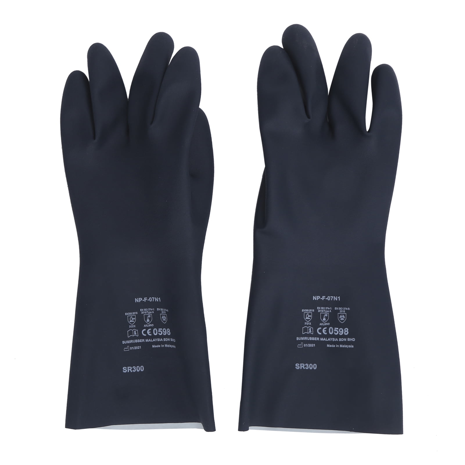 Nieyigj Chemical Resistant Neoprene Safety Work Gloves with Cotton ...