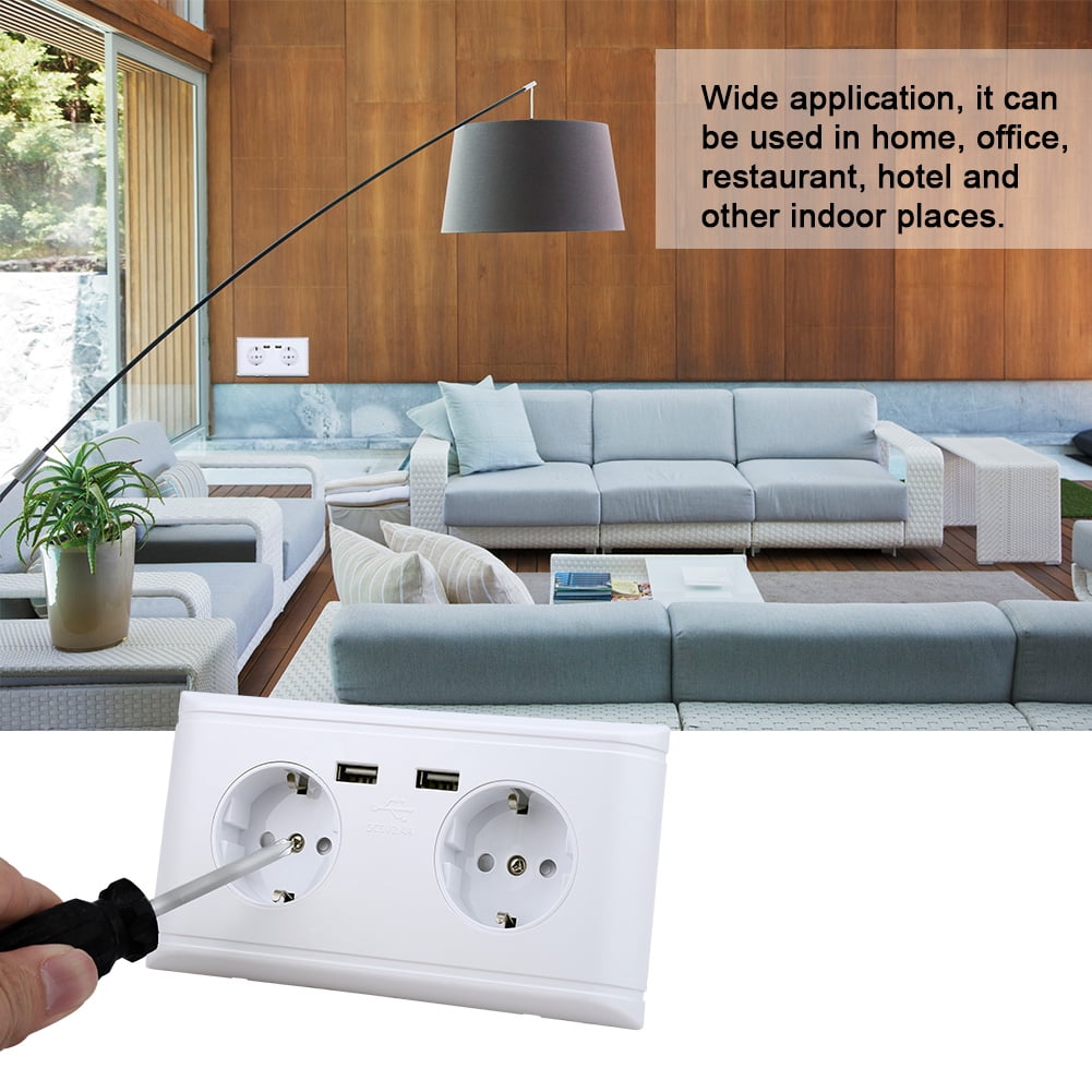Nieyigj Multi Functional EU Plug Wall Power Outlet Socket with Dual USB ...