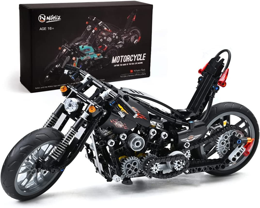 Nifeliz Knuckle Chopper Motorcycle Building Kit (451 Pieces) - Walmart.com
