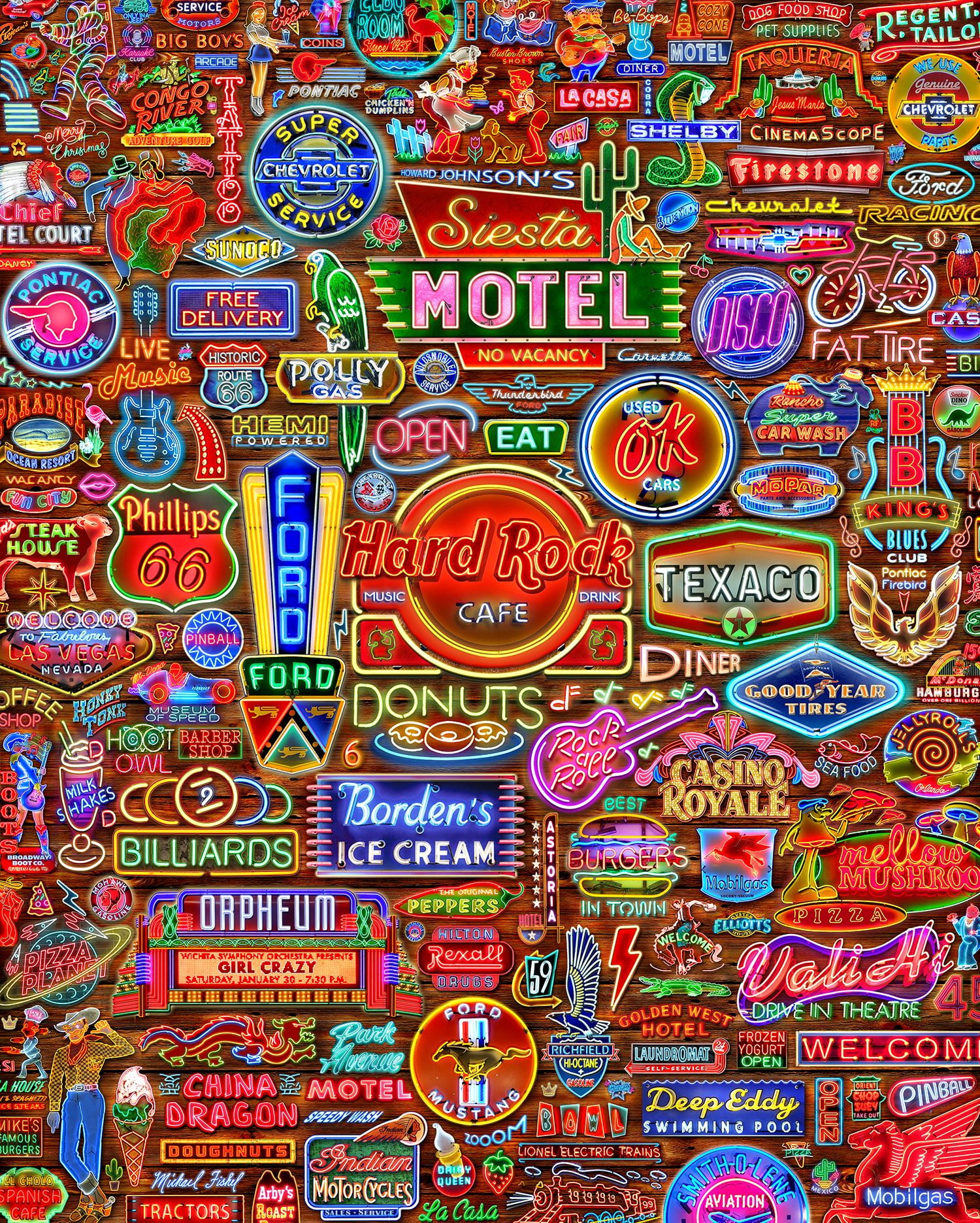 Nifty Neon 1000 Piece Adult Jigsaw Puzzle - Walmart.com