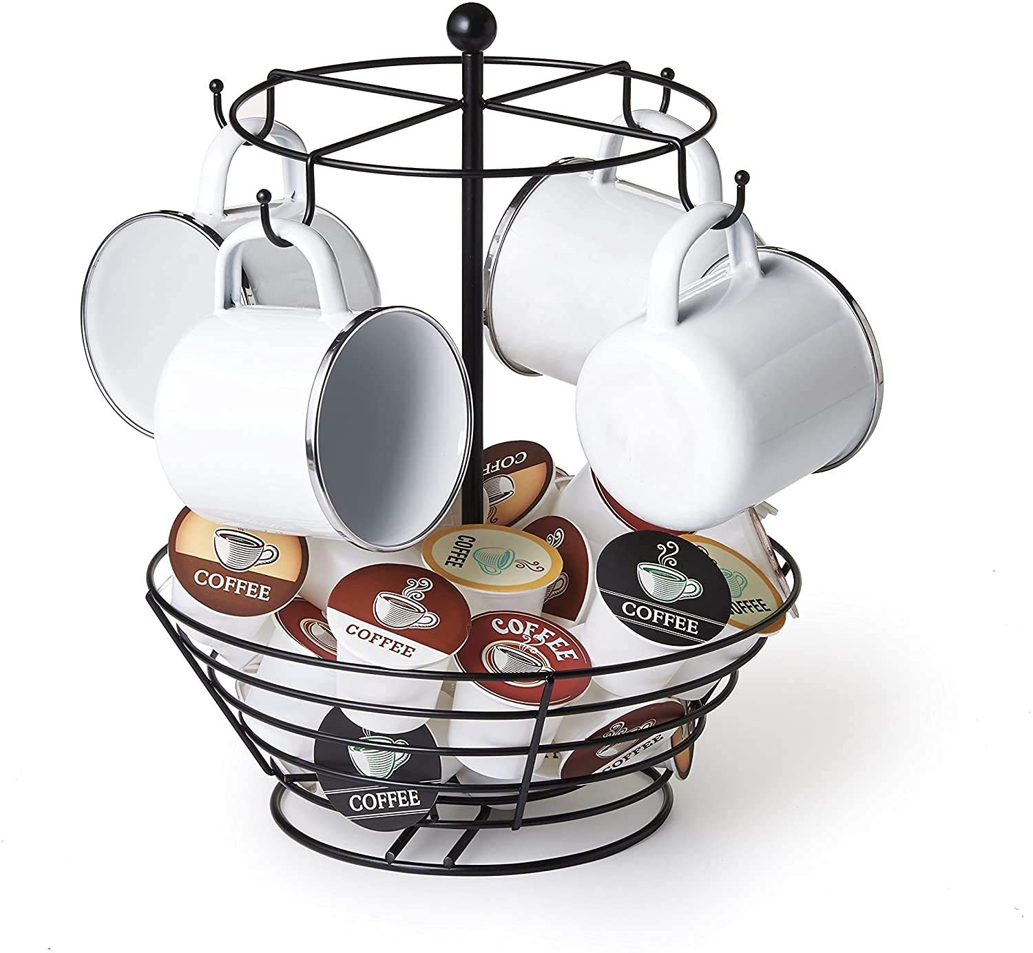 Keurig Wood & Wire Storage Carousel, Coffee Pod Storage, Holds up to 49 ...