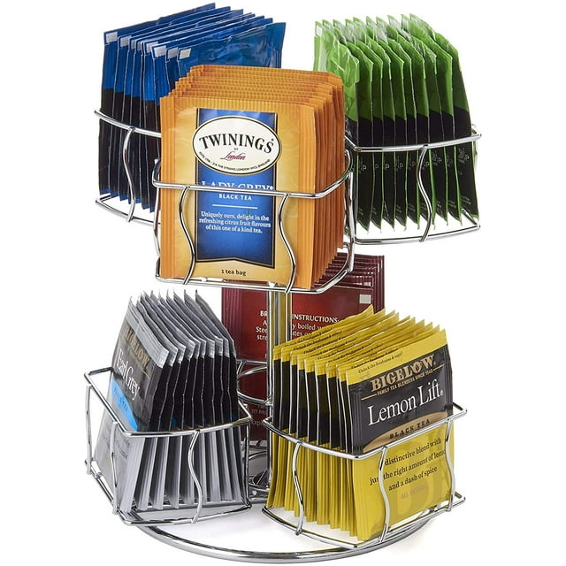Nifty Solutions Tea Bag Spinning Carousel Kitchen Organizer Rack– 6 ...