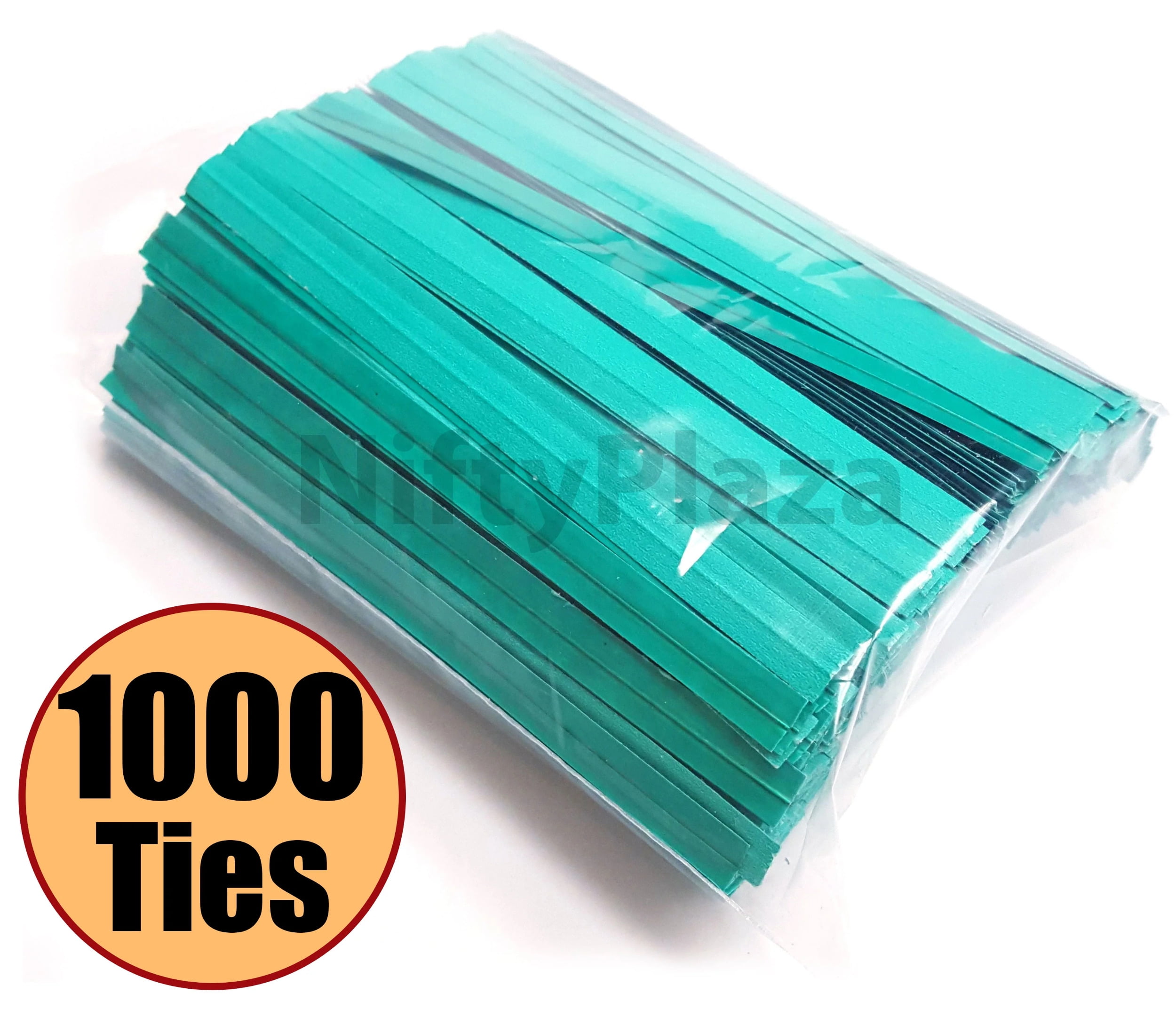 NiftyPlaza 1000 Twist Ties, 4 inch, Plastic Coated, No Rip Paper Ties ...