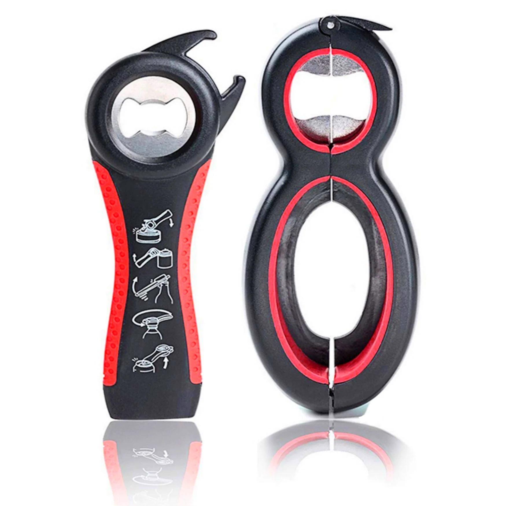 NiftyPlaza Jar Opener Bottle Opener for Weak Hand 6-in-1, 2-Count Multi ...