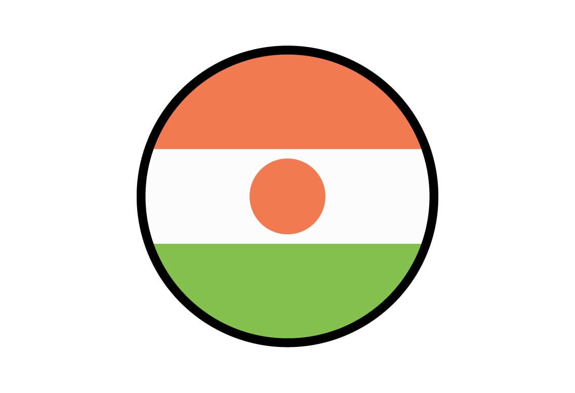 Niger Flag Circle Sticker Decal 4 inches - 4 inch - Walmart.com