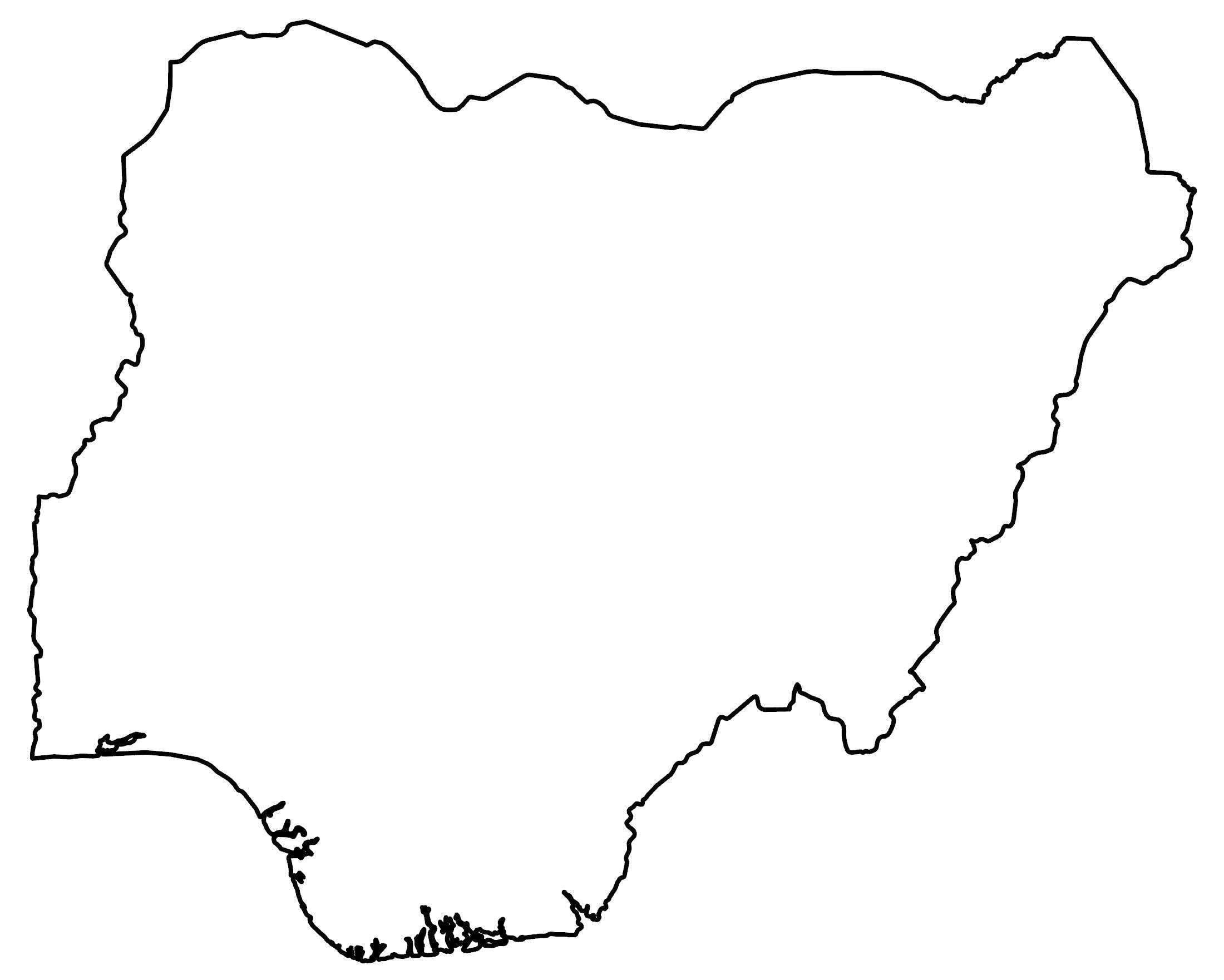 Nigeria Blank Outline Map GLOSSY POSTER PICTURE PHOTO PRINT BANNER ...