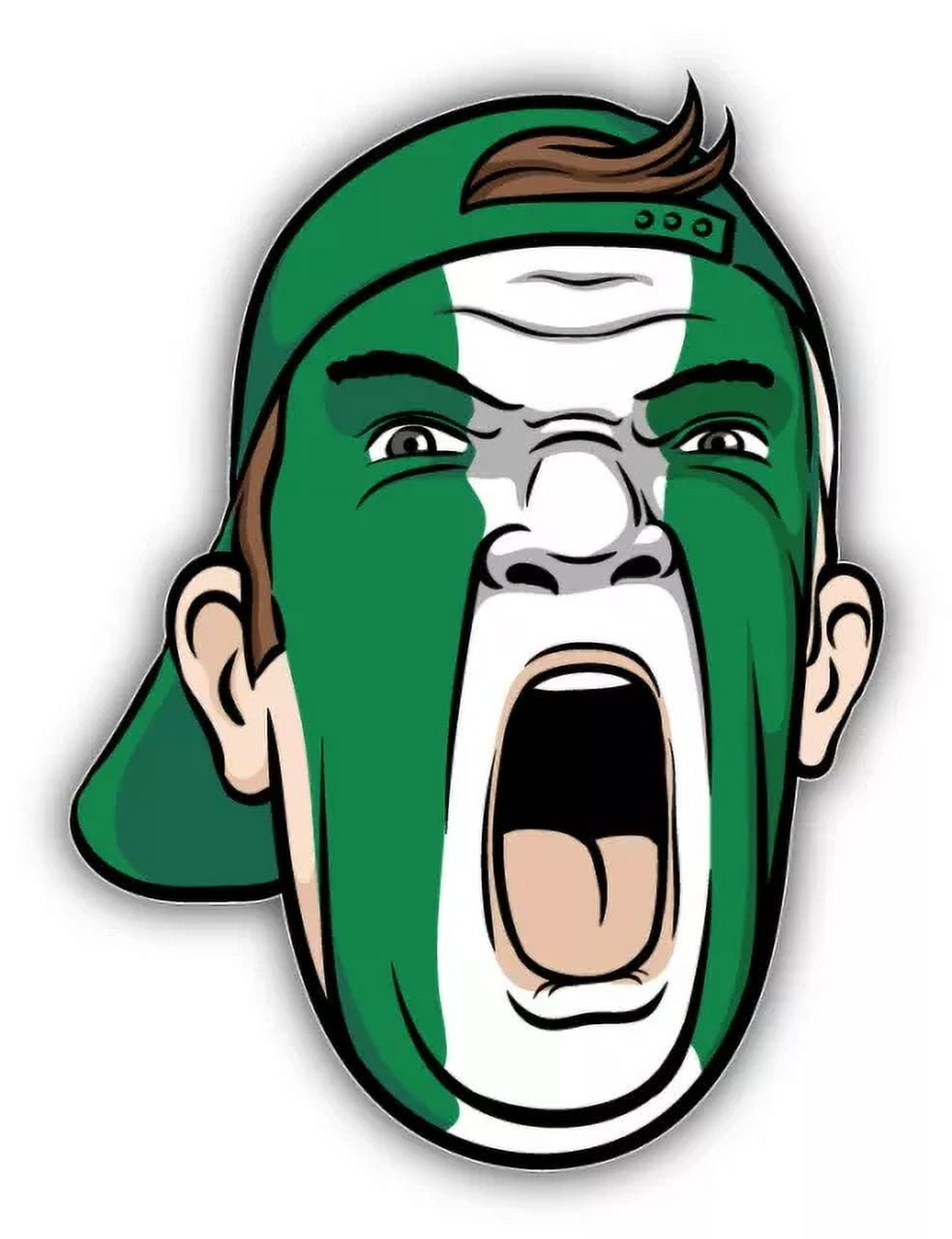 Nigeria Football Fan Face World Cup Soccer Sport Sticker Phone Decal ...