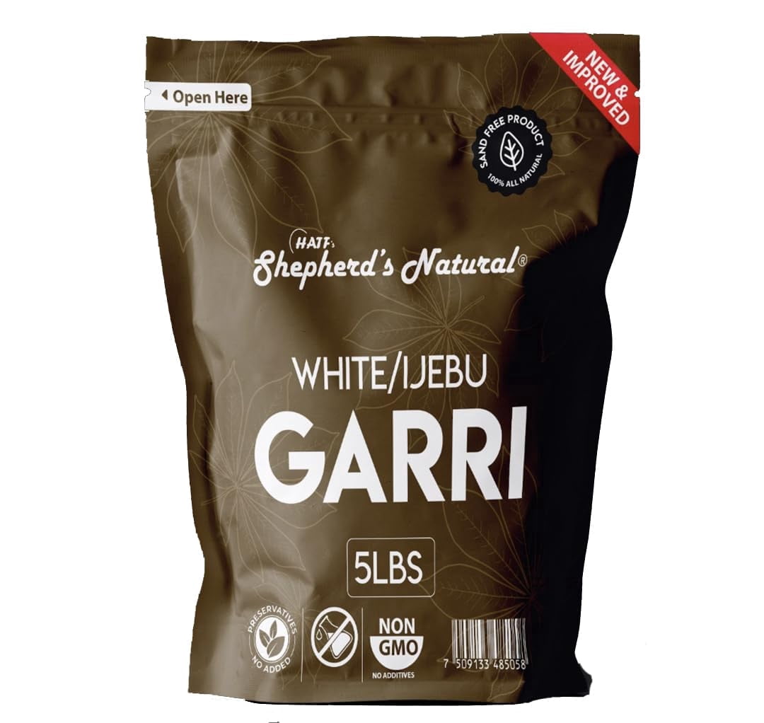 HATF'S SHEPHERD'S NATURAL Ijebu Garri, White Cassava Flakes, 5 lb Bag ...