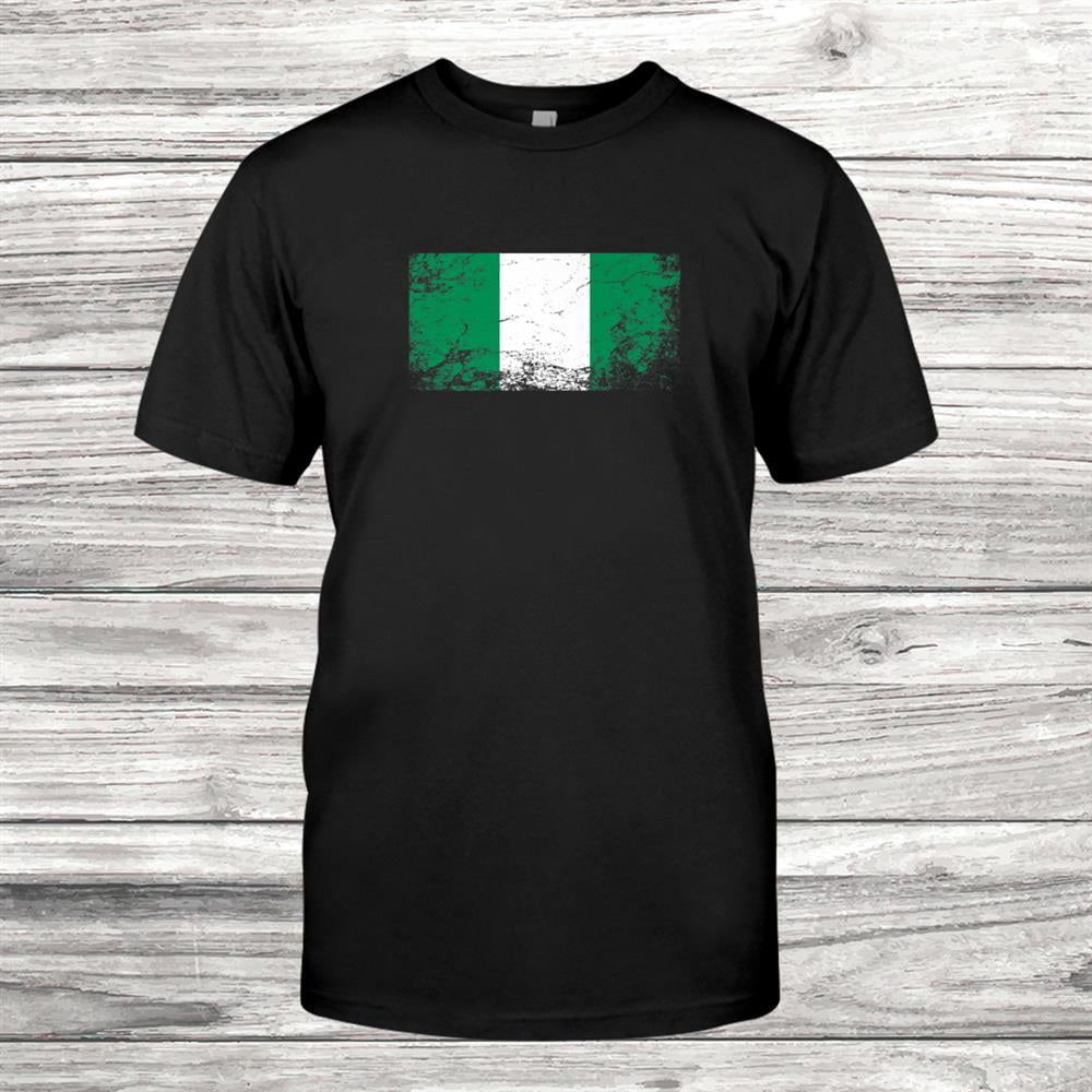 Nigerian National Flag Vintage Gift Premium Shirt Gift Black Unisex T ...