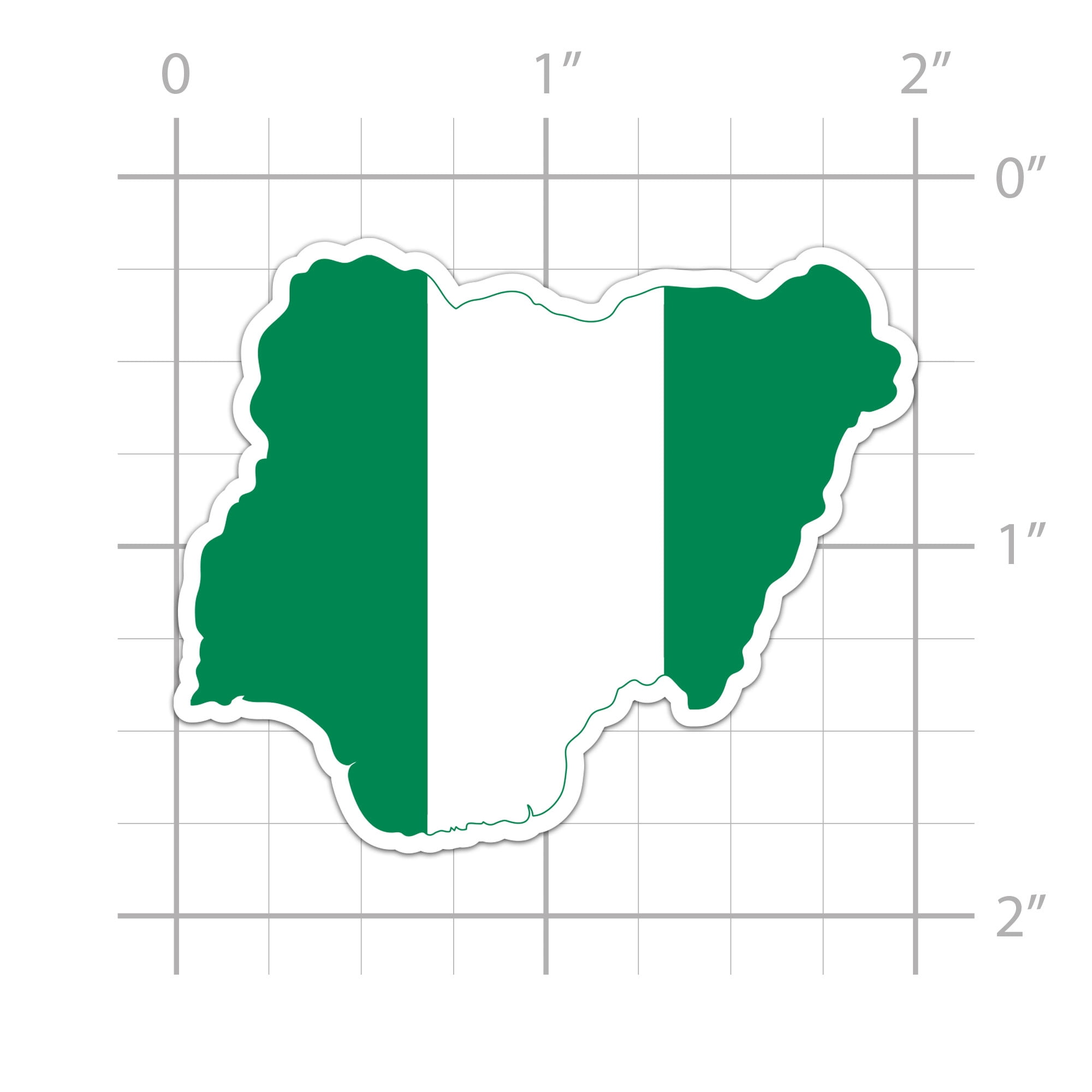 Nigerian Shaped Nigeria Flag Sticker for water bottle phone tumbler ...