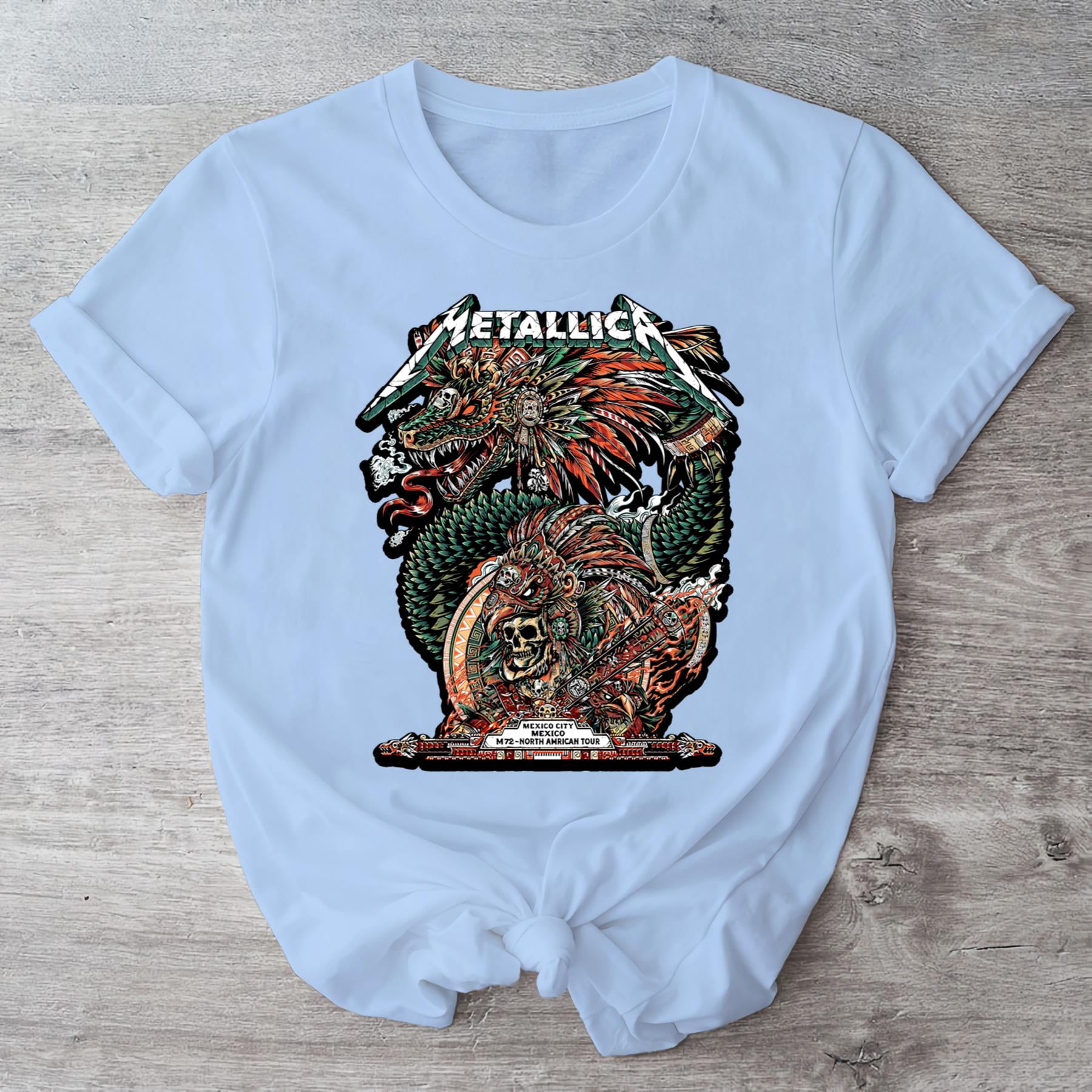 Night 4 CDMX Rock Tour Shirt, Aztec Snake Art Graphic Tee, 2024 Heavy ...
