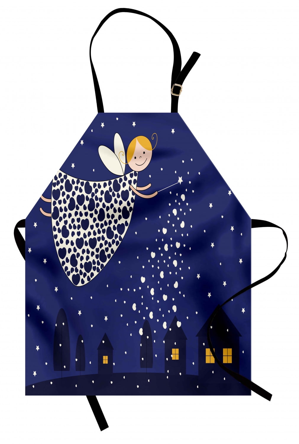 Night Apron Girls Kids Cartoon Cute Fairy in Sky Casting Magic Over ...
