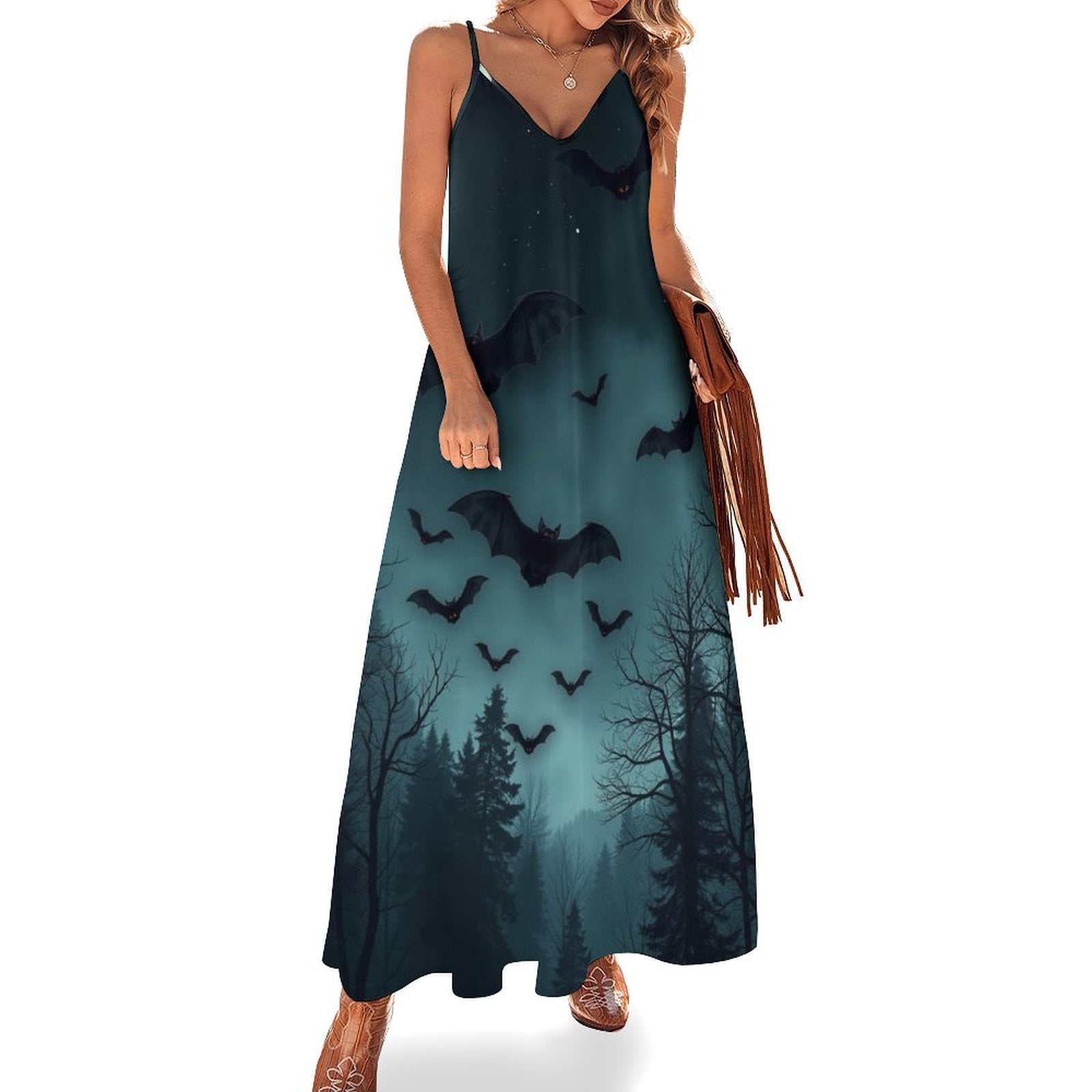 Night Bats Forest Sleeveless Dress Dresses for Women 2025 Luxury ...