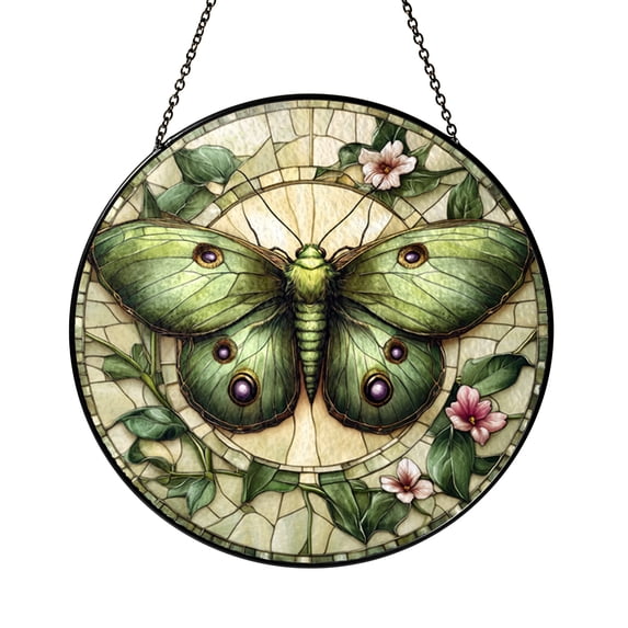 Night Butterfly Inspired Stained Glass Window Art Suncatcher - Walmart.com