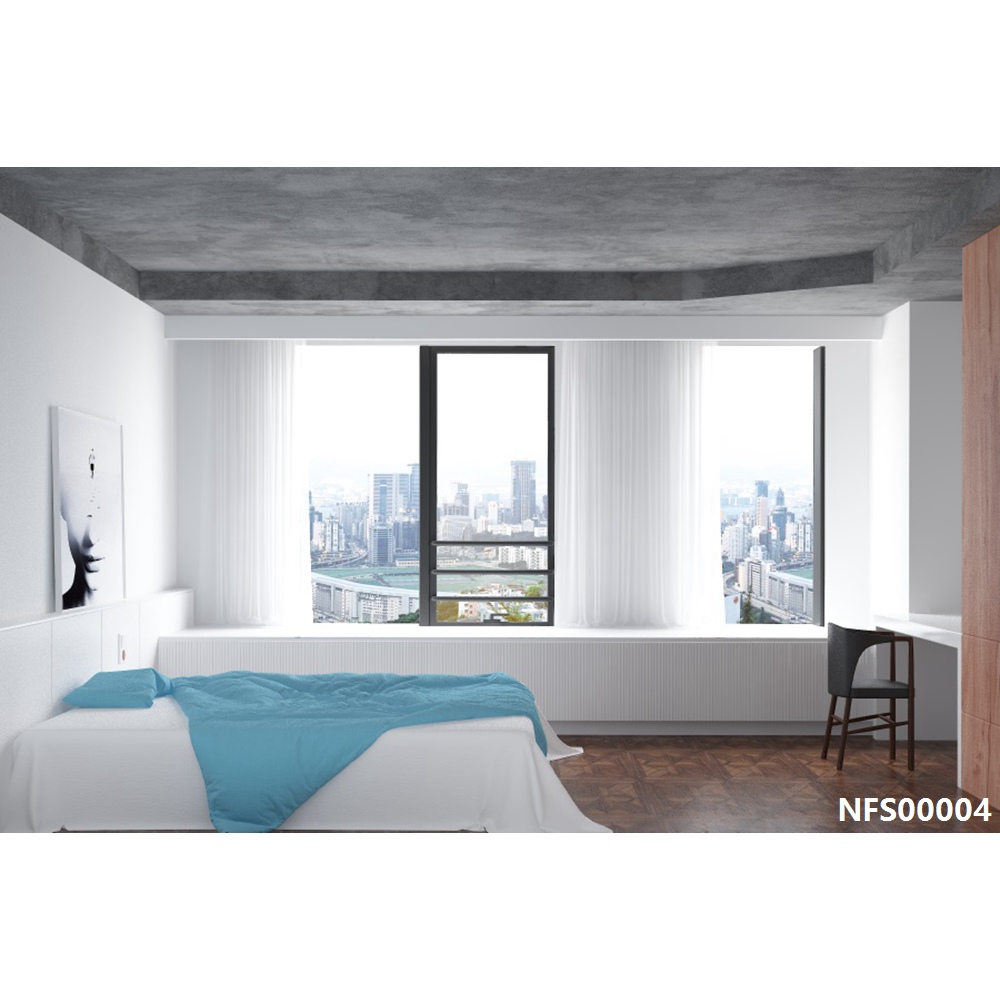 Night City Modern Buildings Curtain Window Interior Decor Photography ...