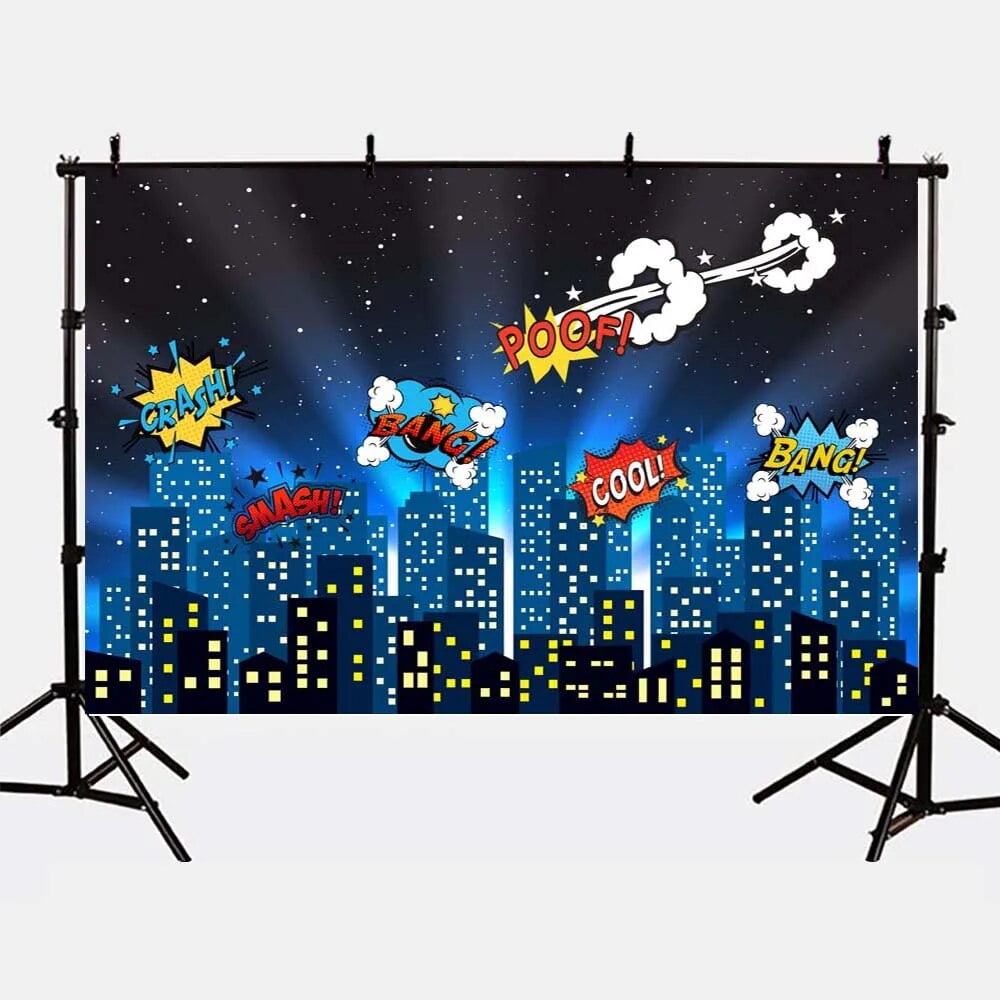 Night City Photo Backdrops for Photography Studio Superhero Backgrounds ...