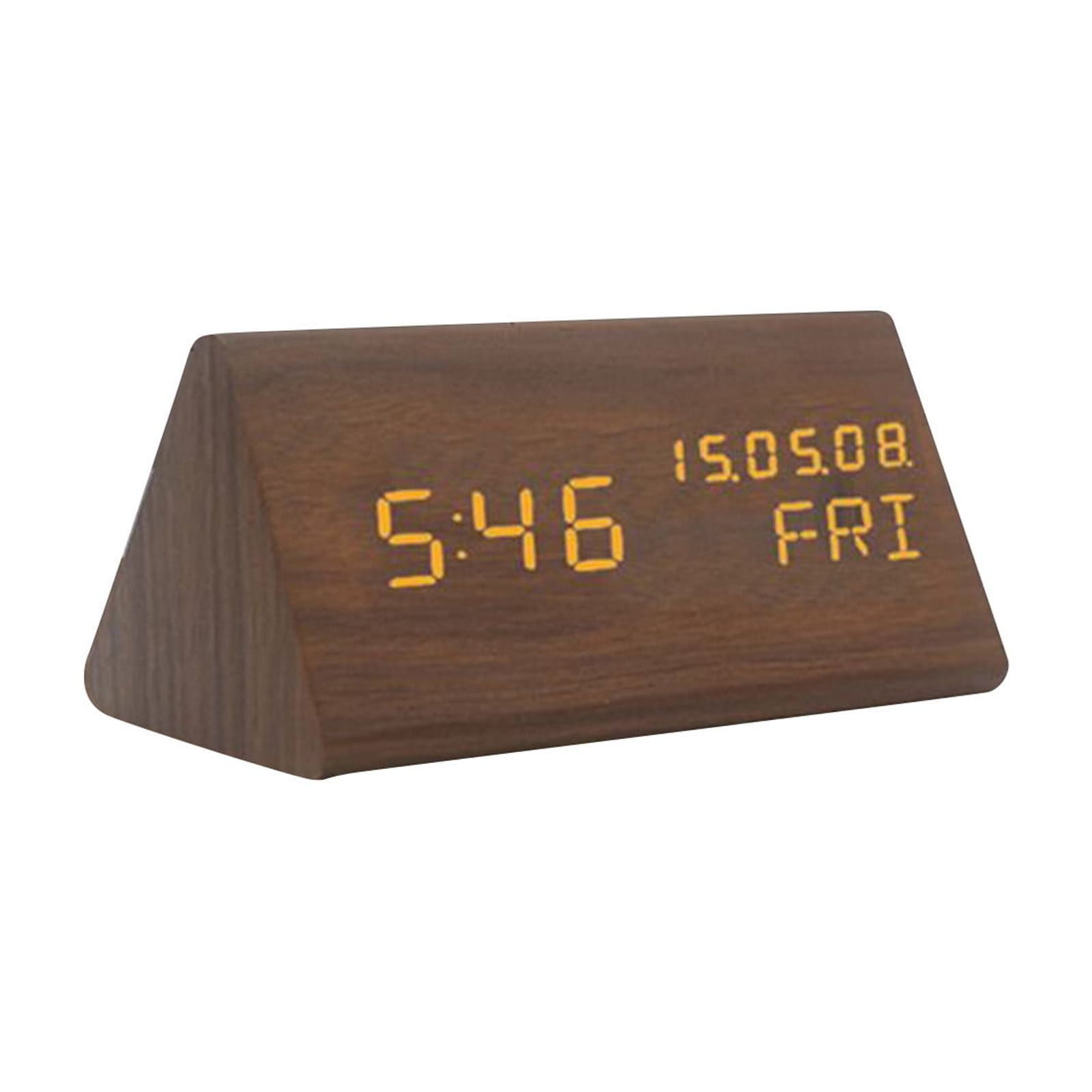 Night Clock Wood Desk Clock LED Wooden Alarm Clock Night Light Modern ...