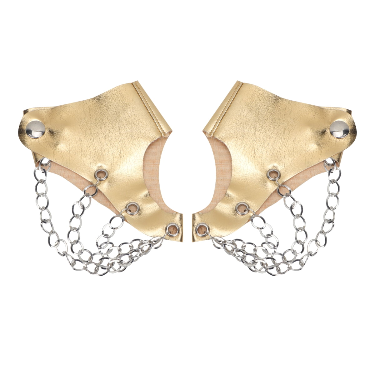 Night Club Punk Fingerless PU Leather Gloves Stage Performance Show 3 ...