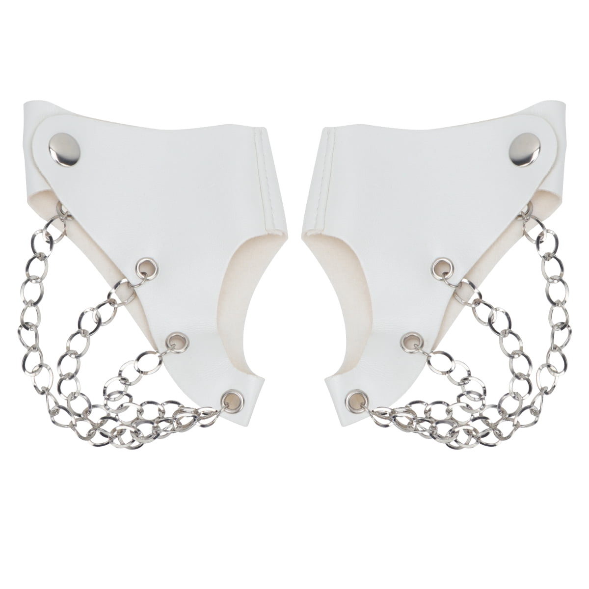 Night Club Punk Fingerless PU Leather Gloves Stage Performance Show 3 ...