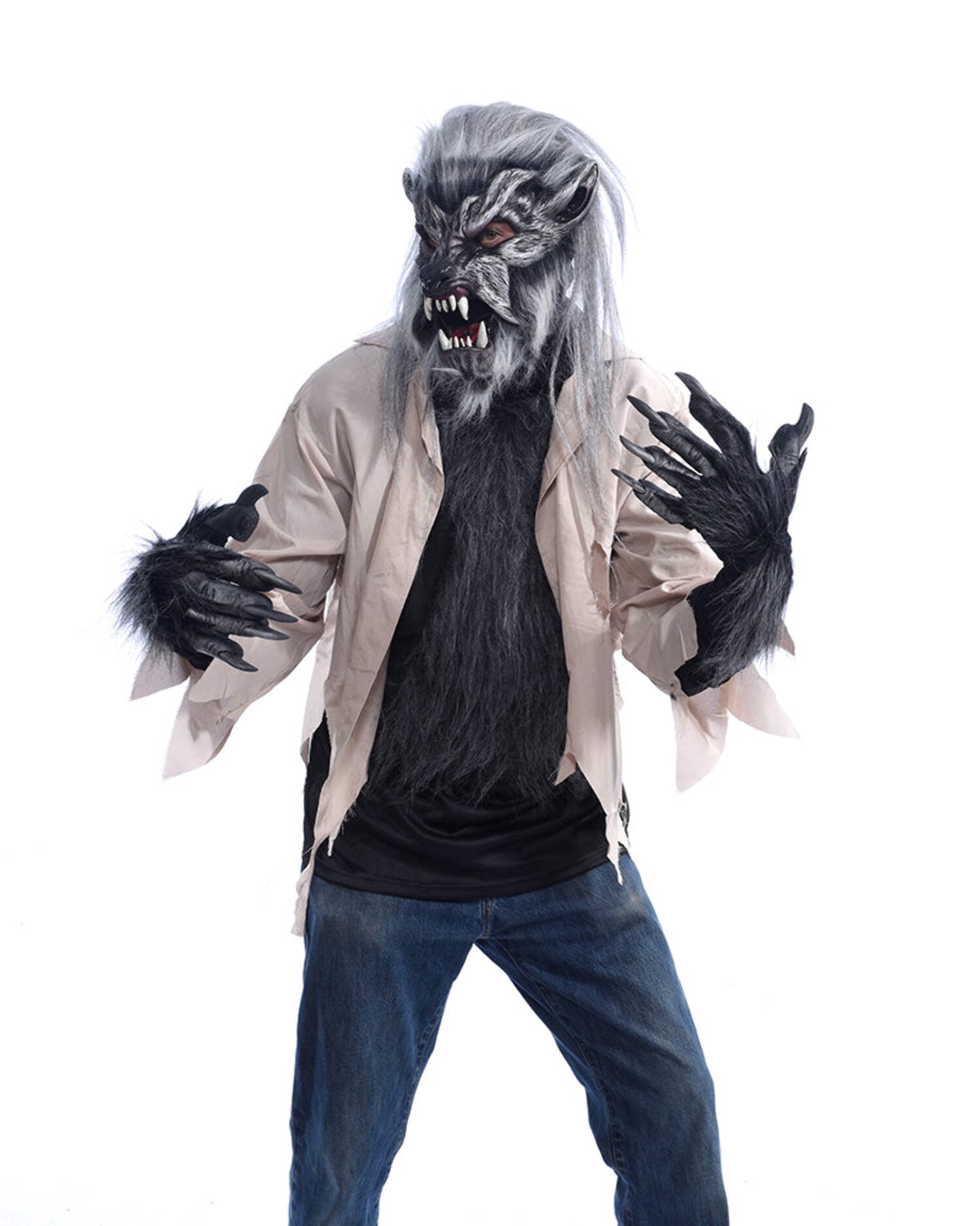 Night Crawler, Werewolf Costume Kit, with Moving Mouth Mask, Shirt ...