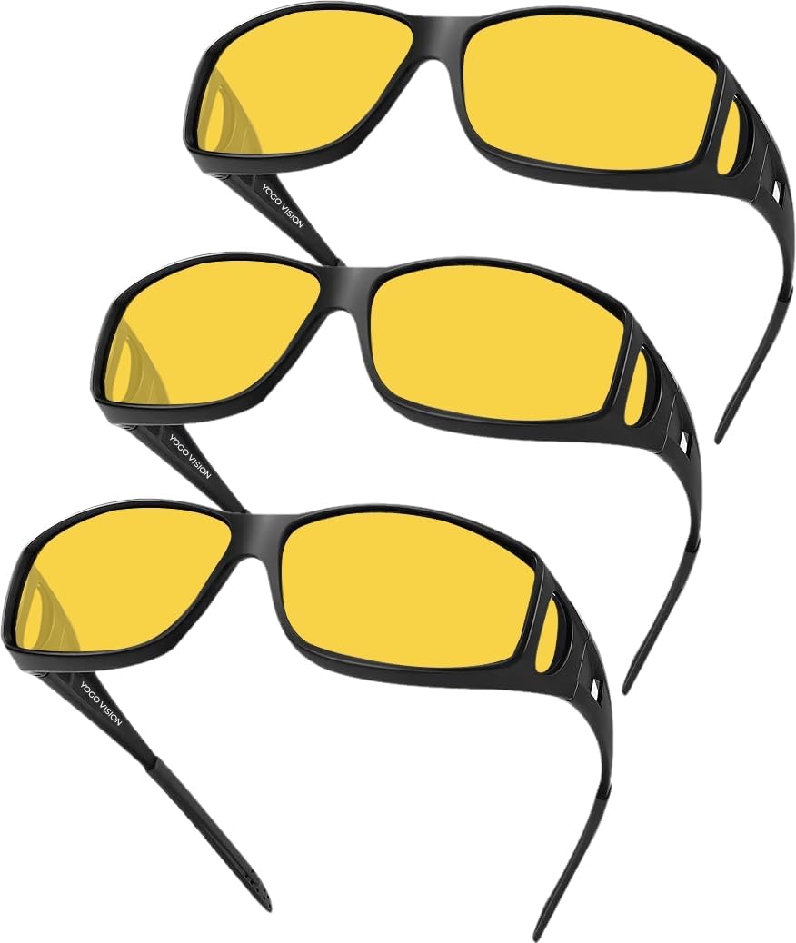 Night Driving Glasses Anti Glare Night Vision Yellow Tint Glare ...