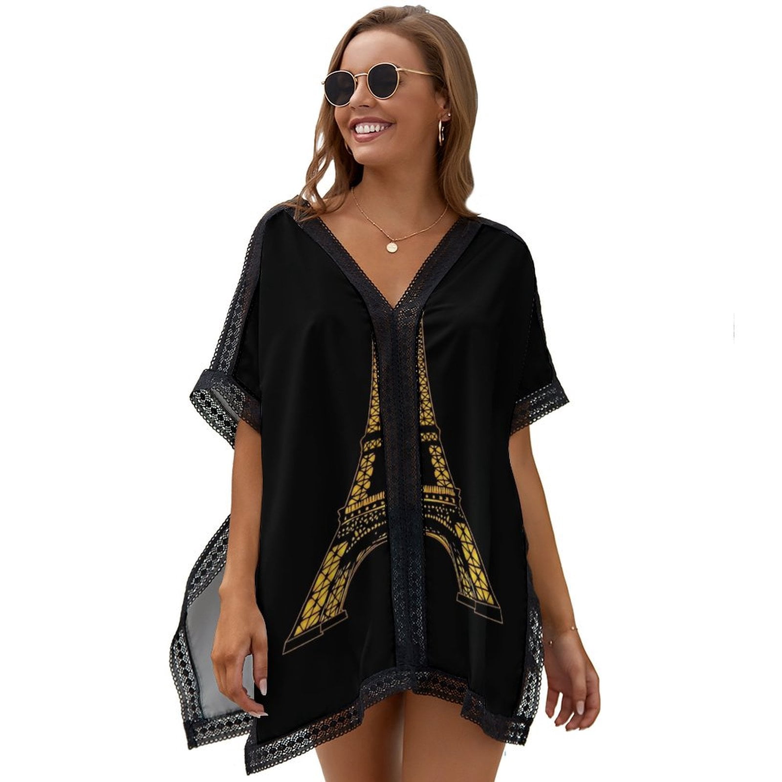 Night Eiffel Tower Women's Swimsuit Coverup Summer Beach Cover Up ...