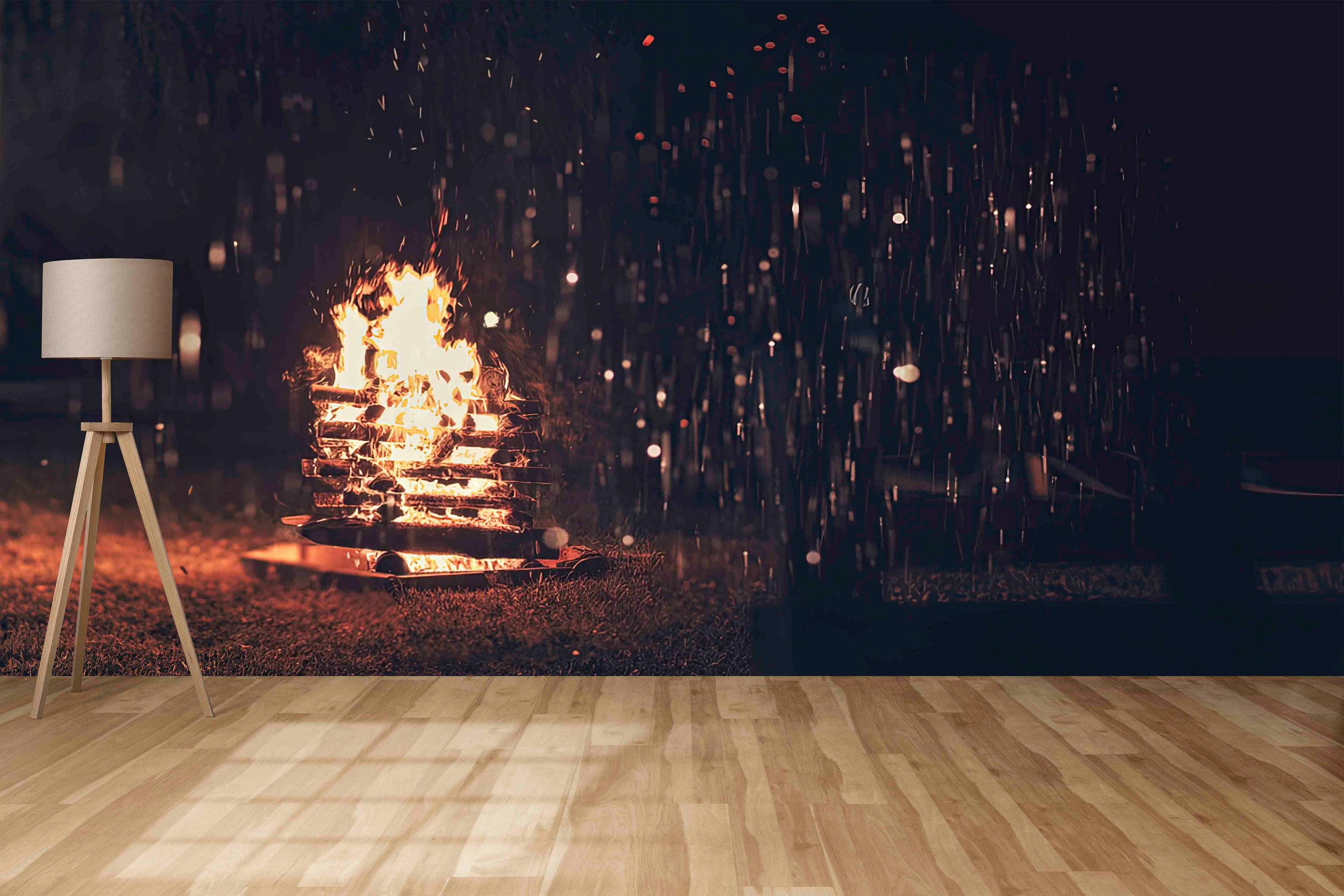 Night Fever Wall Art, 3d Wallpaper, Camp Landscape Wall Art, Bright ...