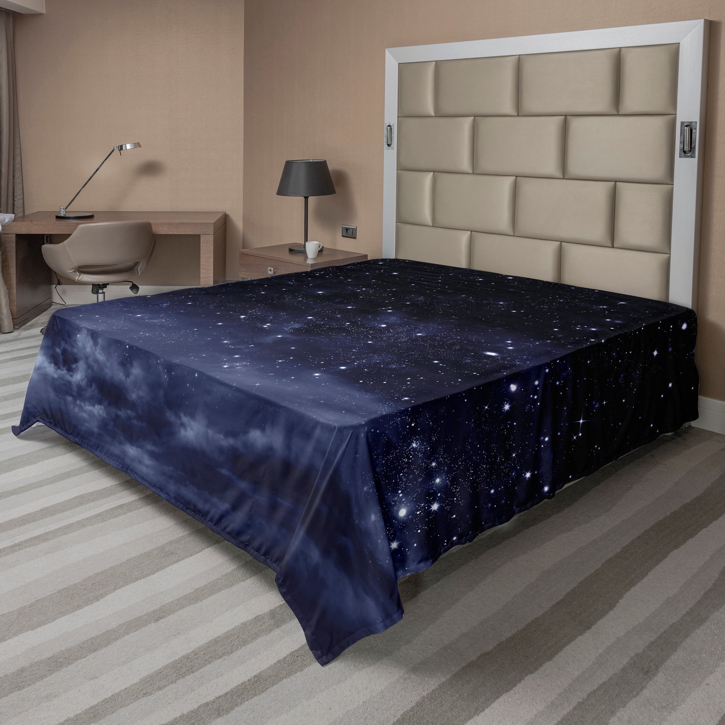 Night Flat Sheet, Ethereal View of the Dark Sky Atmosphere Nebula ...
