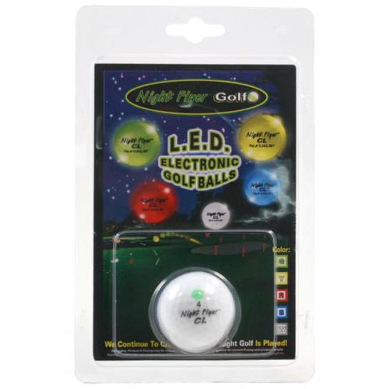 Night Flyer Golf DNG010 CL Light Up igh Visibility LED Golf Ball, Green ...