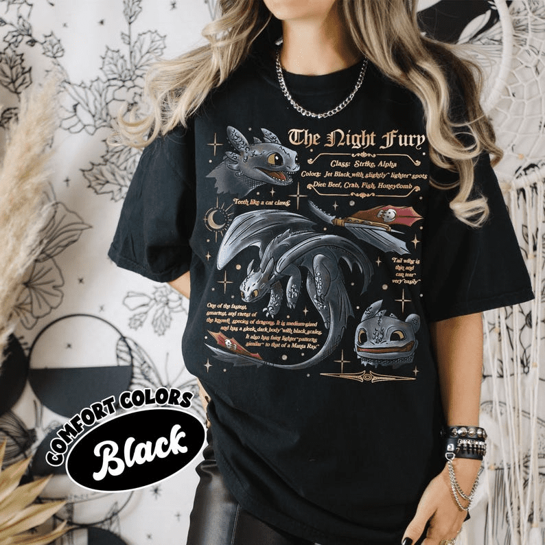Night Fu.ry Dragon HTTYD Unisex Shirt, Dragon Trainer Movie Inspired ...