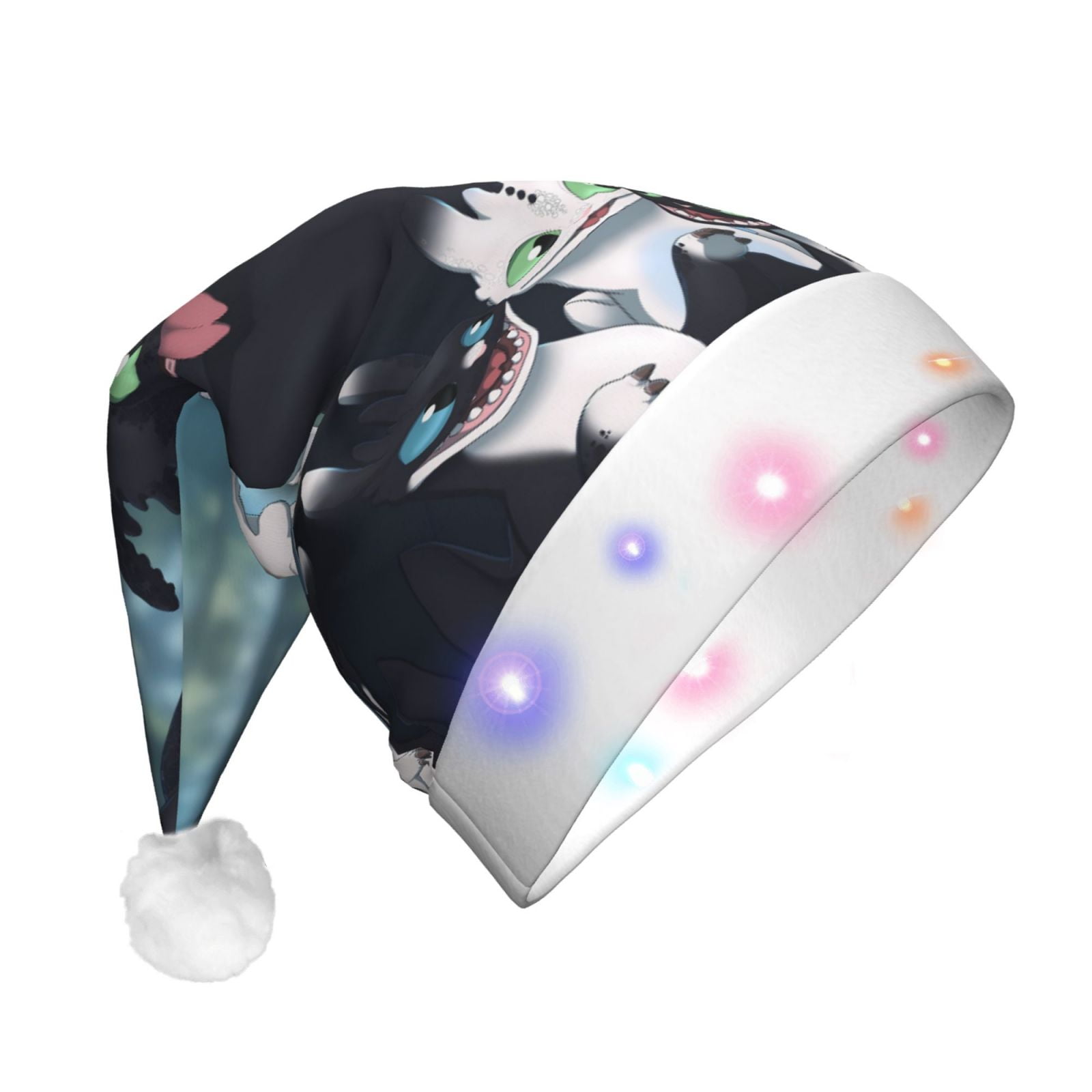 Night Fury Toothless Dragon Httyd Adult Santa Hat Velvet Funny Light Up ...