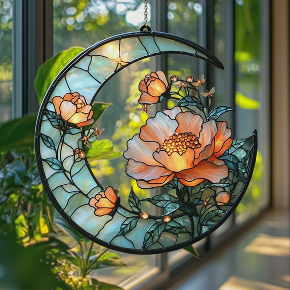 Night Garden Bloom Acrylic Suncatcher And Ornament - Floral Faux ...