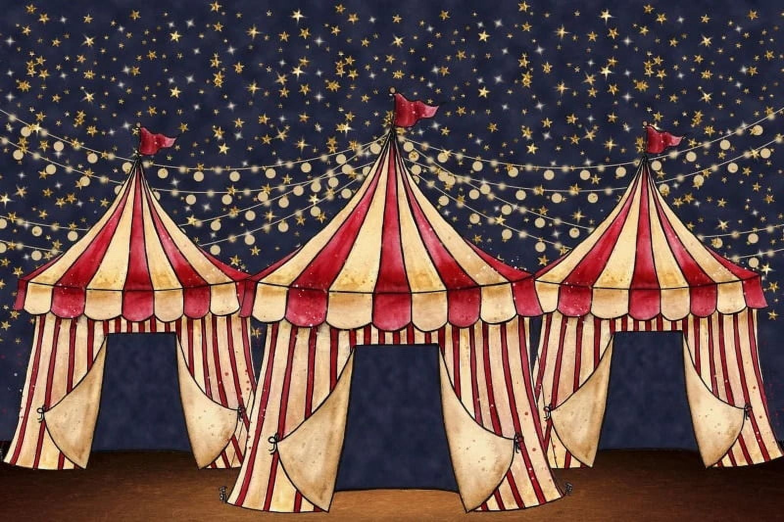 Night Glitters Stars Red White Circus Photography Backdrop Carnival ...