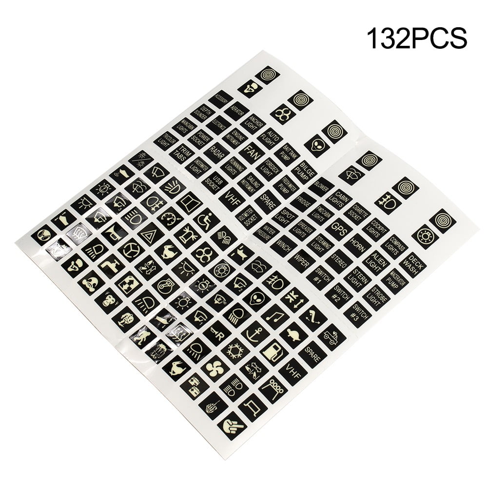 Night Glow Rocker Switch Decal Label Circuit Panel Sticker Car Boat ...